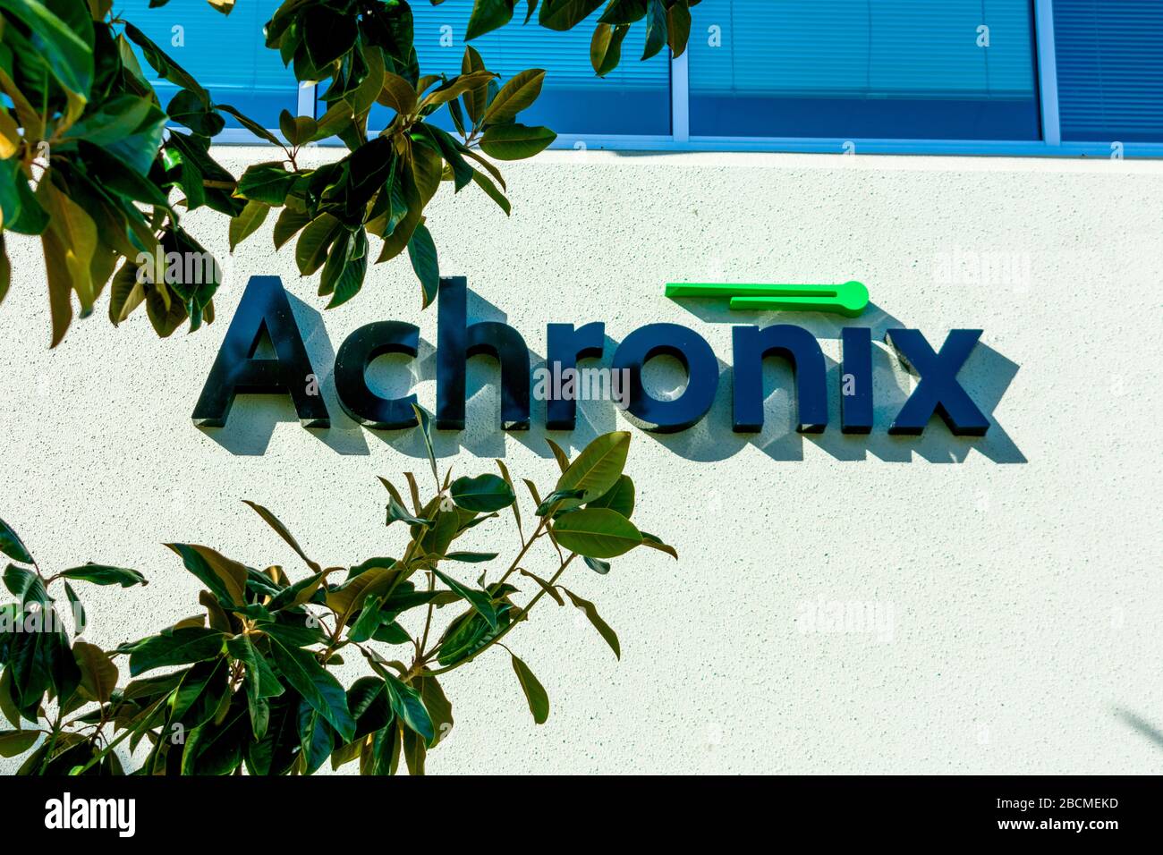 Achronix sign on the facade of Achronix semiconductor corporation in ...
