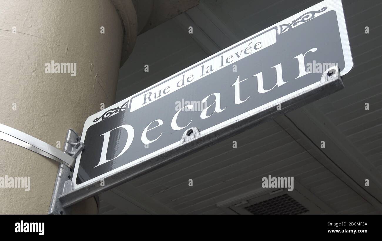 Street sign Decatur street in New Orleans - travel photography Stock ...
