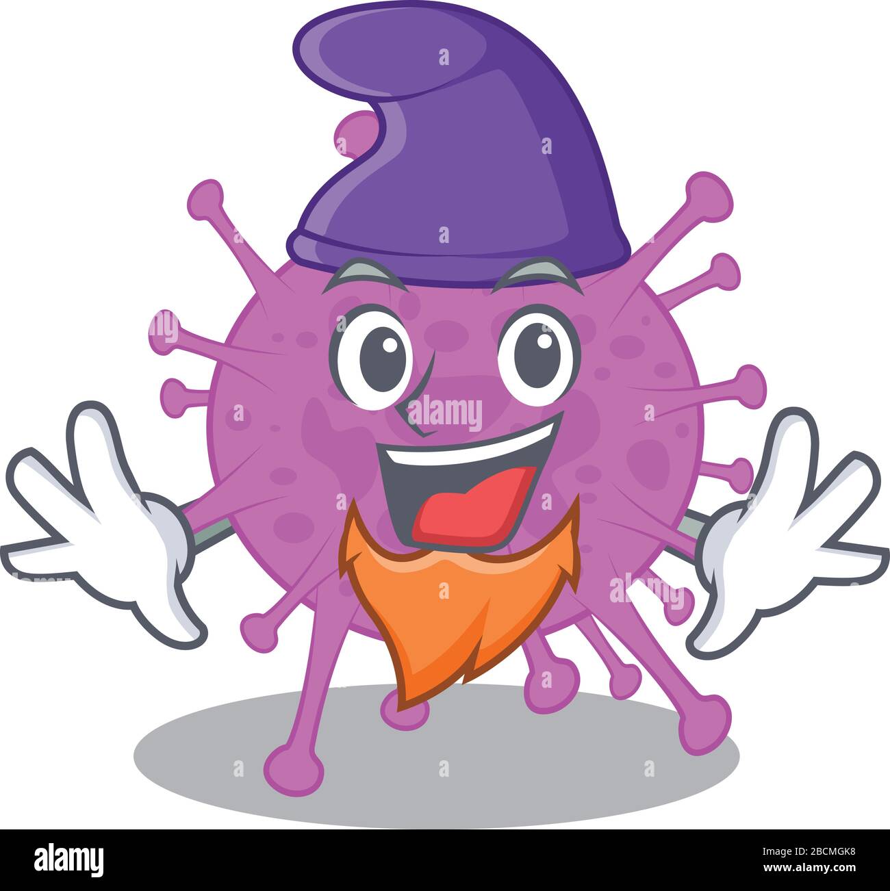 Cute picture of avian coronavirus in Elf cartoon design Stock Vector ...