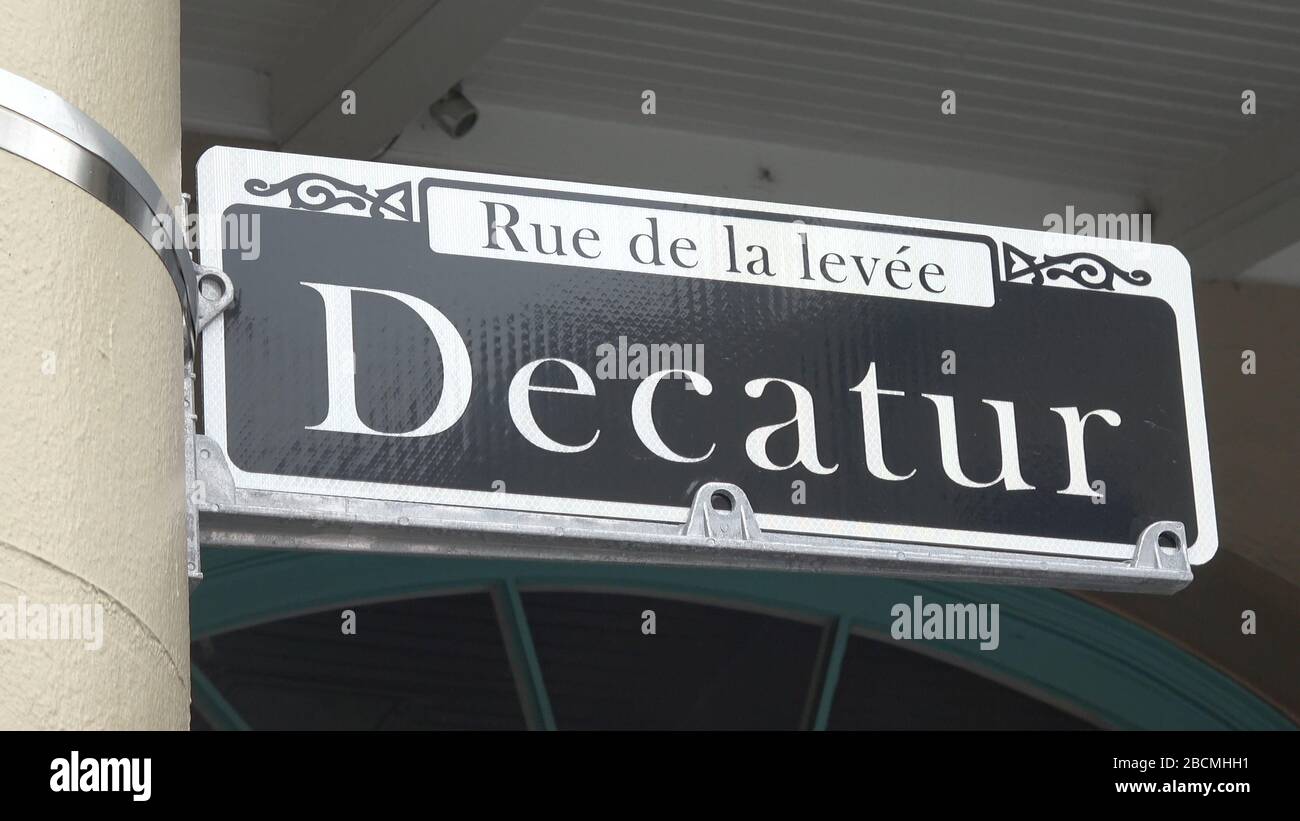 Street sign Decatur street in New Orleans - travel photography Stock ...