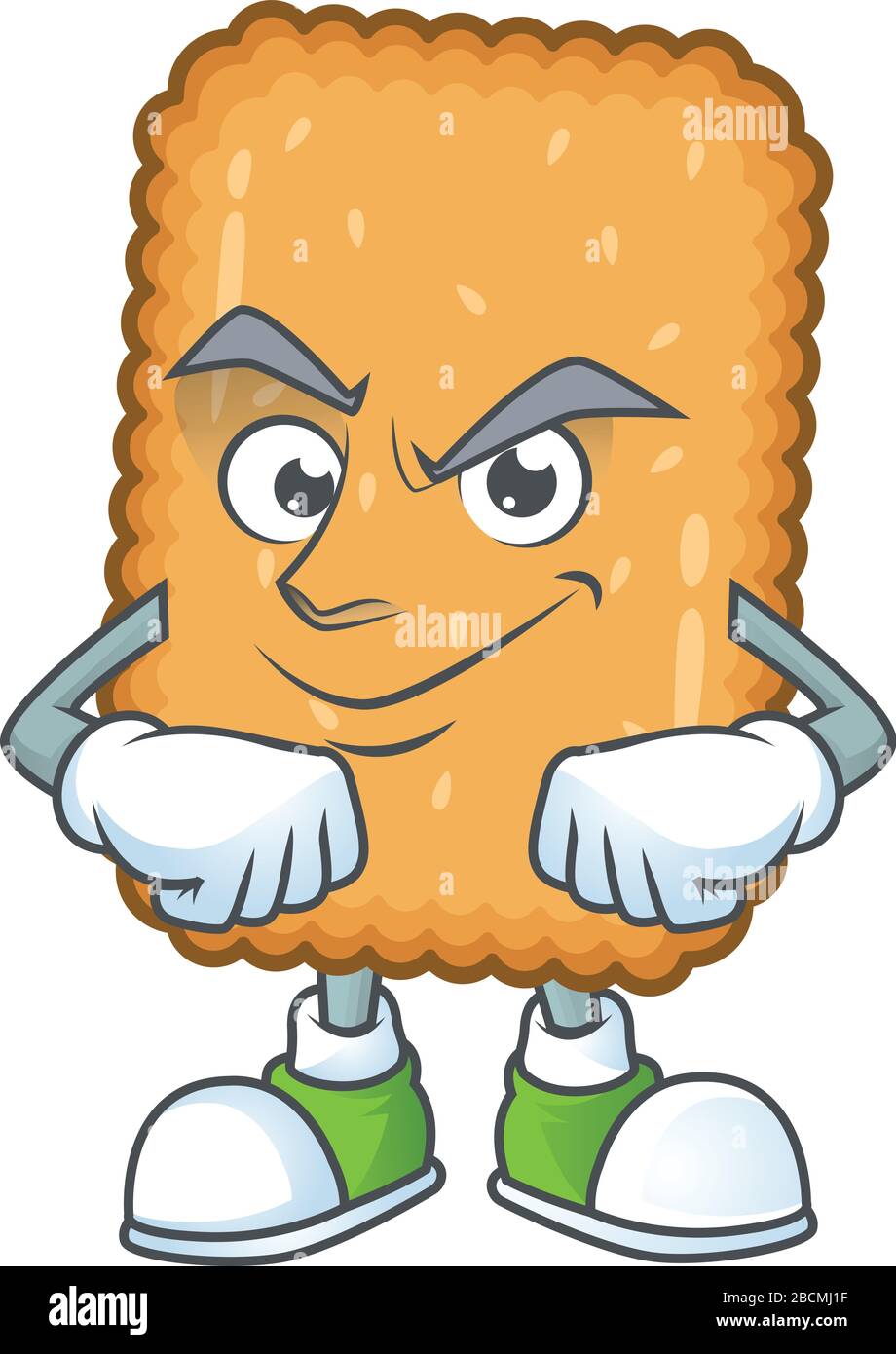 Biscuit mascot design style with grinning face Stock Vector Image & Art ...