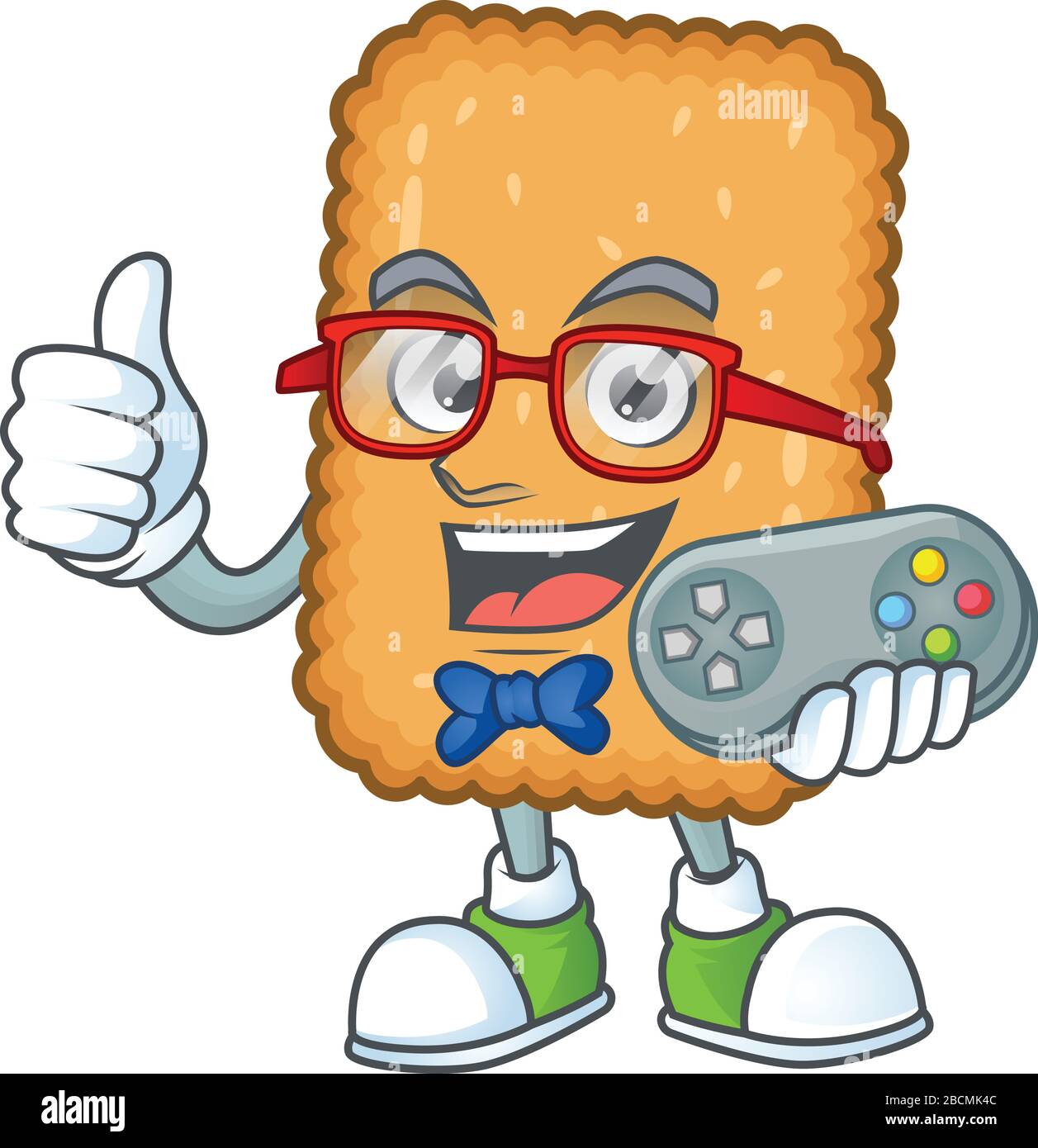Biscuit talented gamer mascot design play game with controller Stock ...
