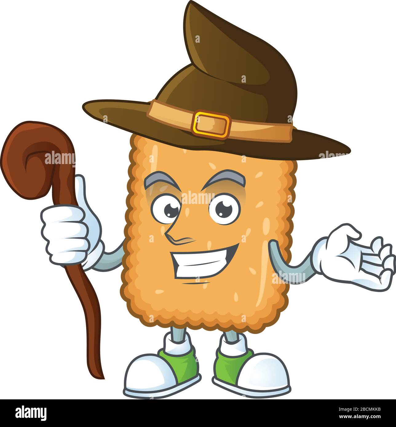 Cute and sneaky Witch biscuit cartoon design style Stock Vector Image ...