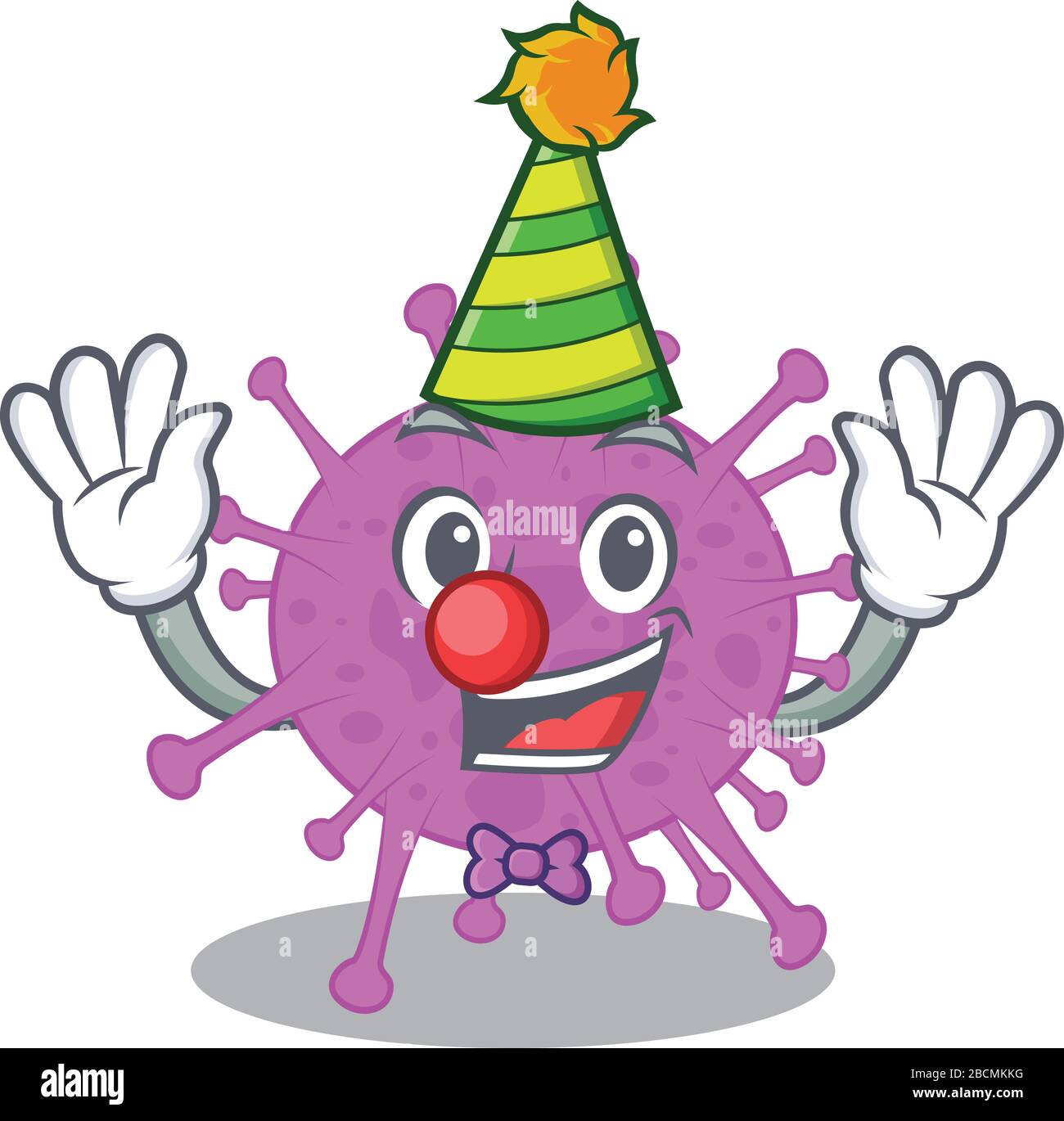 cartoon character design concept of cute clown avian coronavirus Stock ...