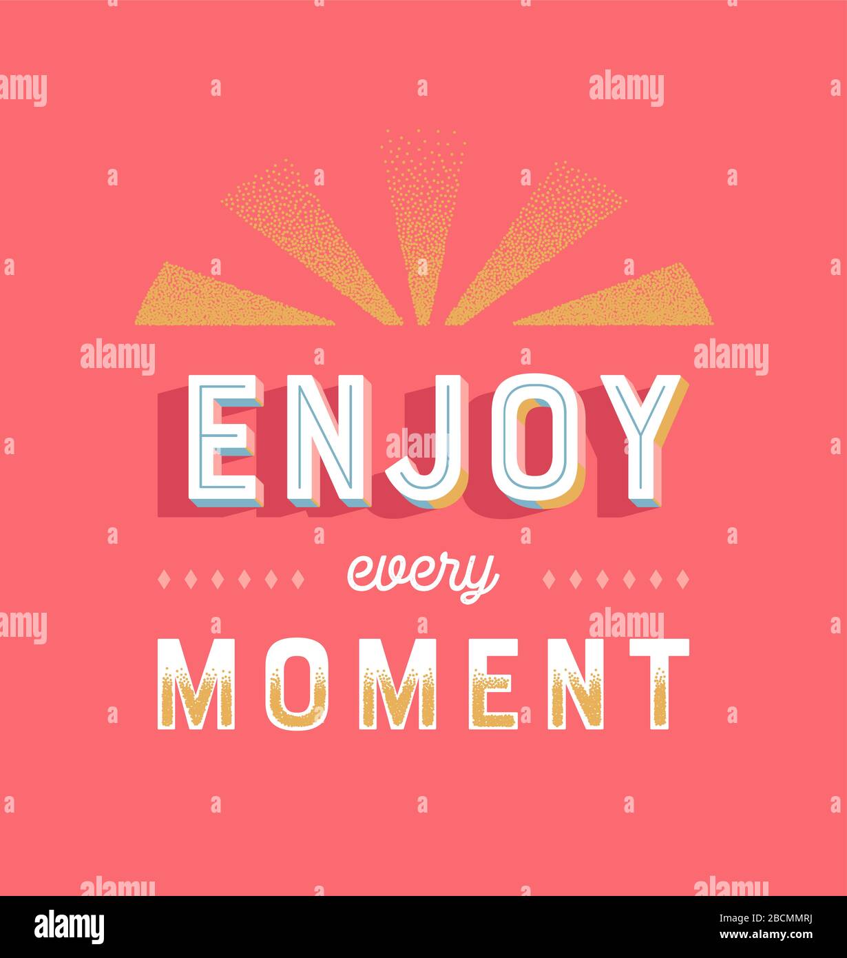 Enjoy every moment typography quote poster illustration. Retro style ...