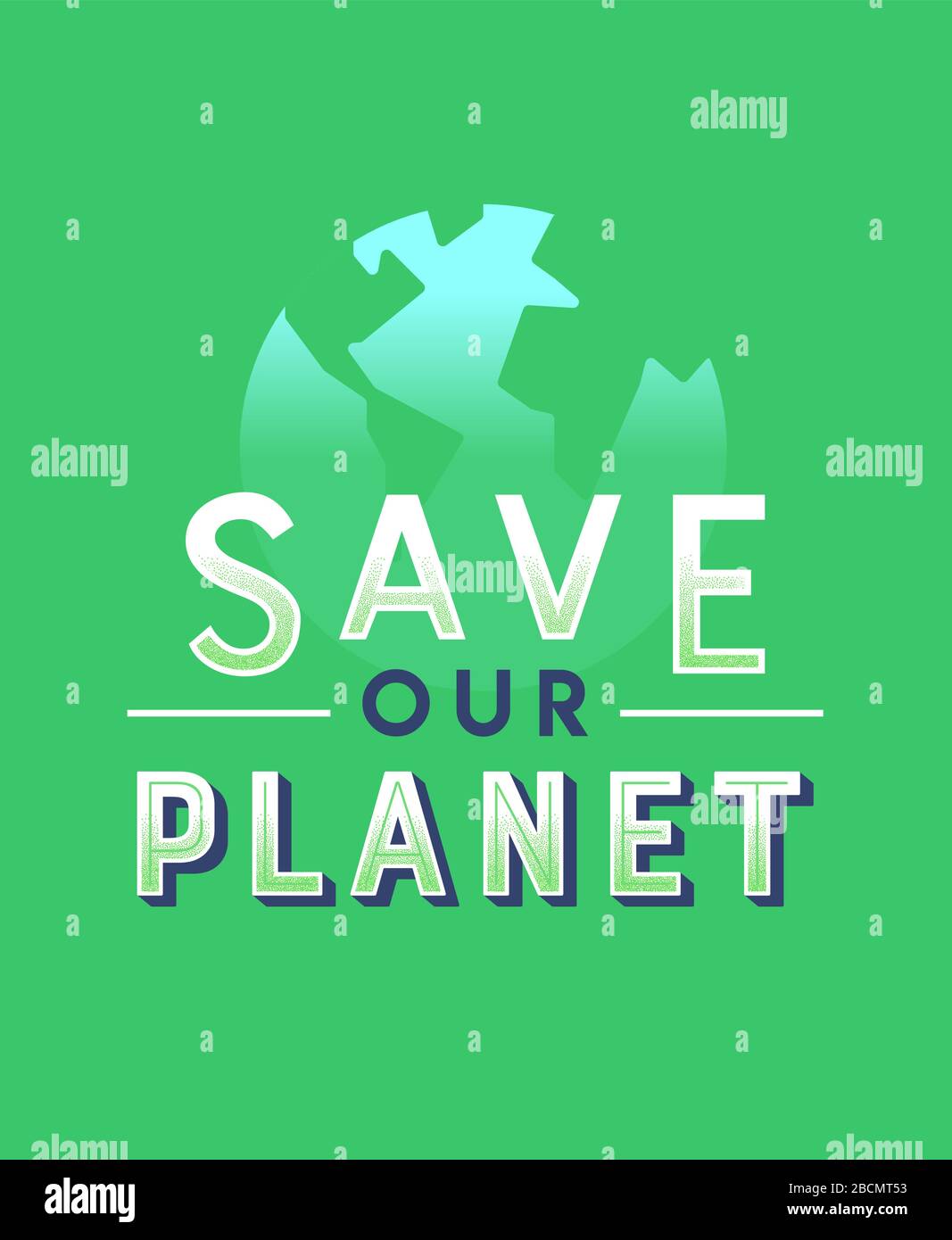 Save our planet lettering quote sign for environment help or ecology ...