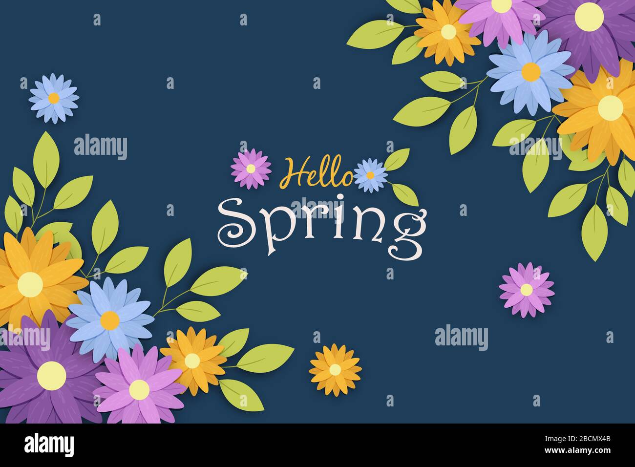 Spring holiday background flowers Stock Vector Images - Alamy