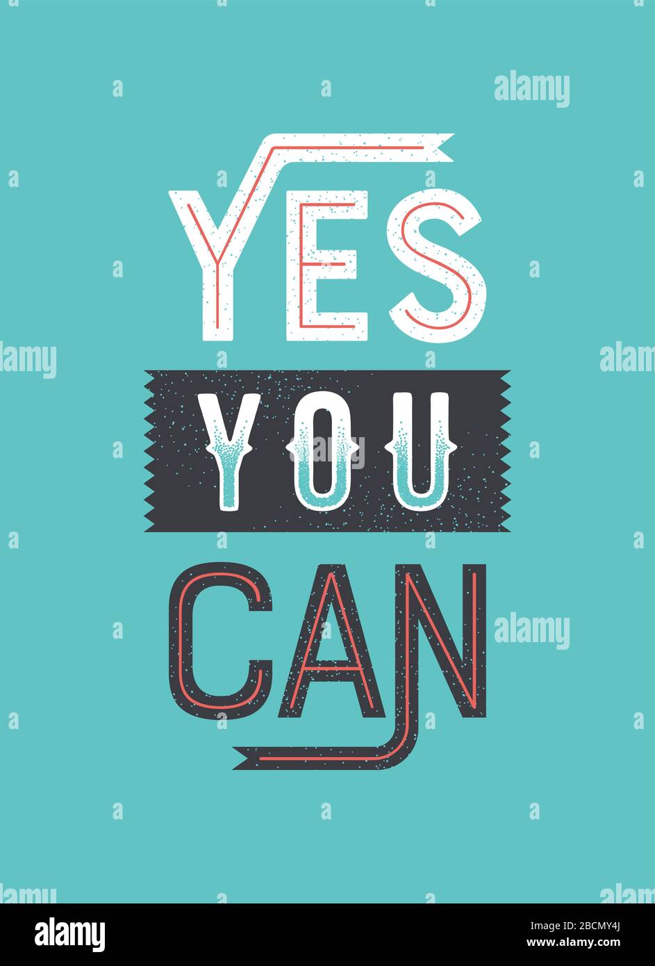 Yes you can typography quote poster illustration. Retro style lettering ...