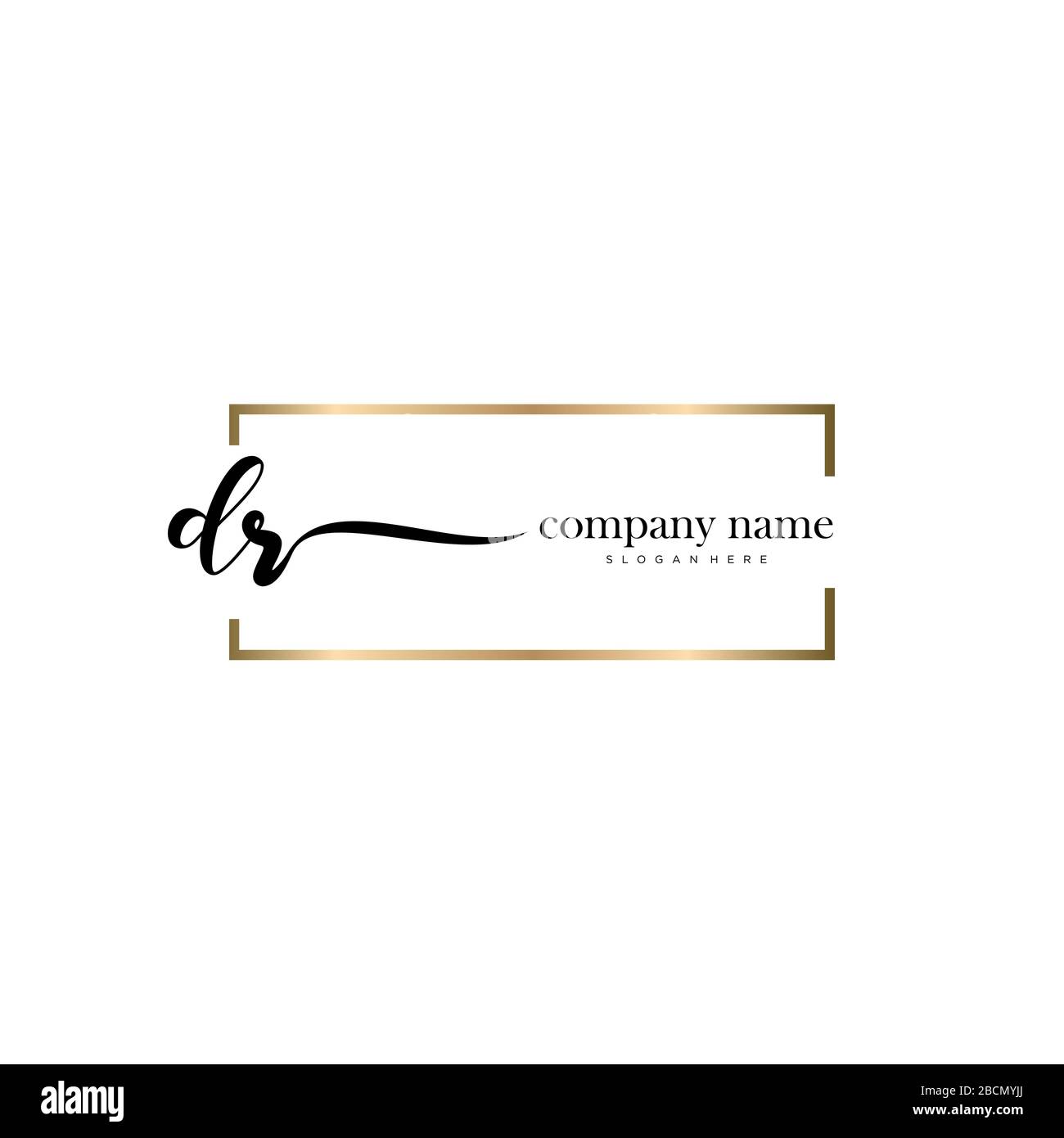 DR Initial Letter handwriting logo hand drawn template vector, logo for ...