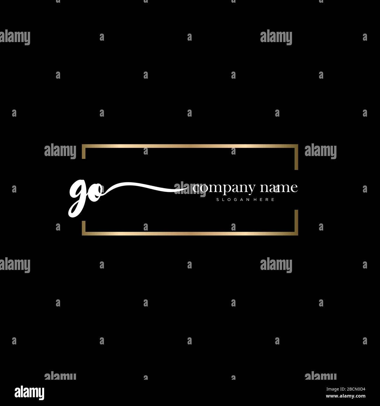 GO Initial Letter handwriting logo hand drawn template vector, logo for ...