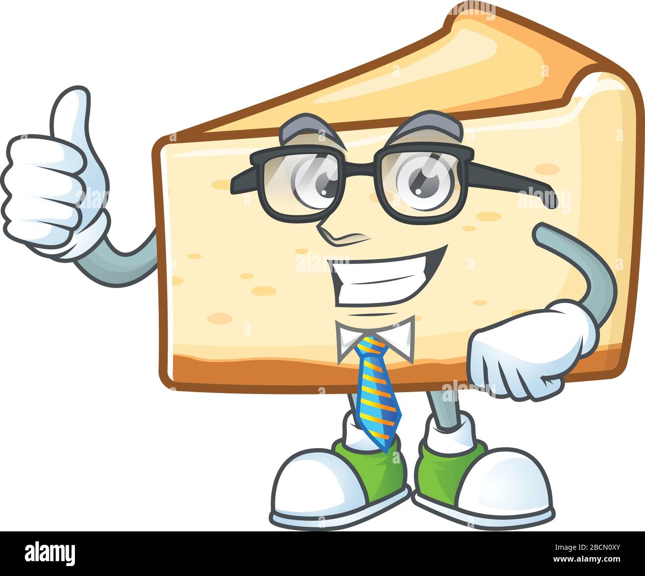 Cartoon character design of cheese cake successful businessman Stock ...
