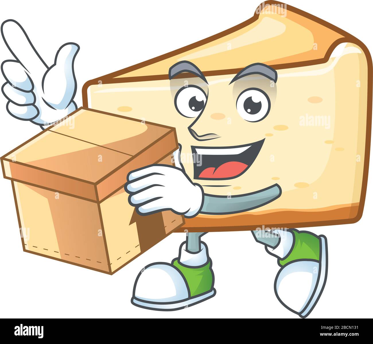 Cheese cake cartoon design style having gift box Stock Vector Image ...