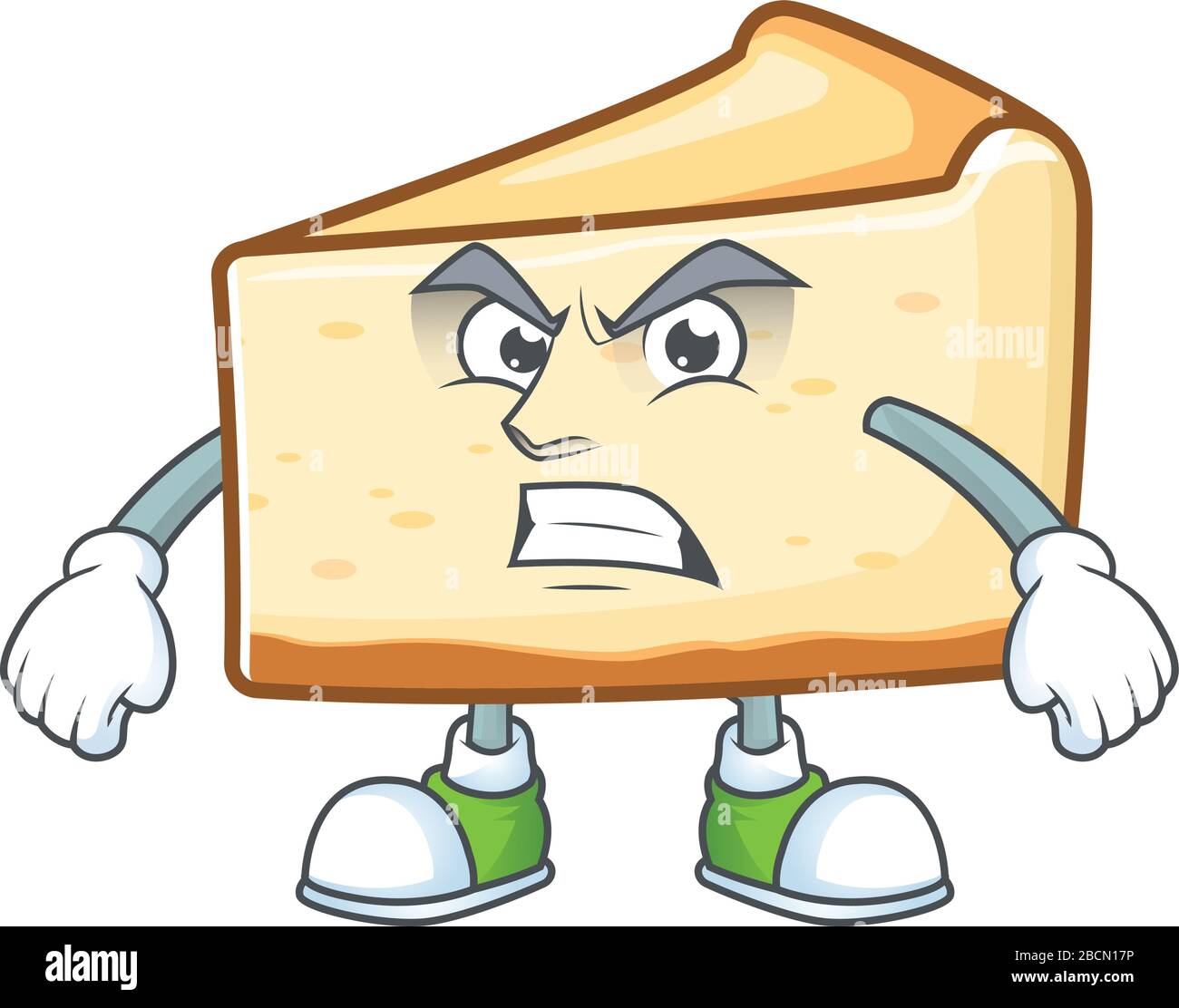 Mascot design style of cheese cake with angry face Stock Vector Image ...