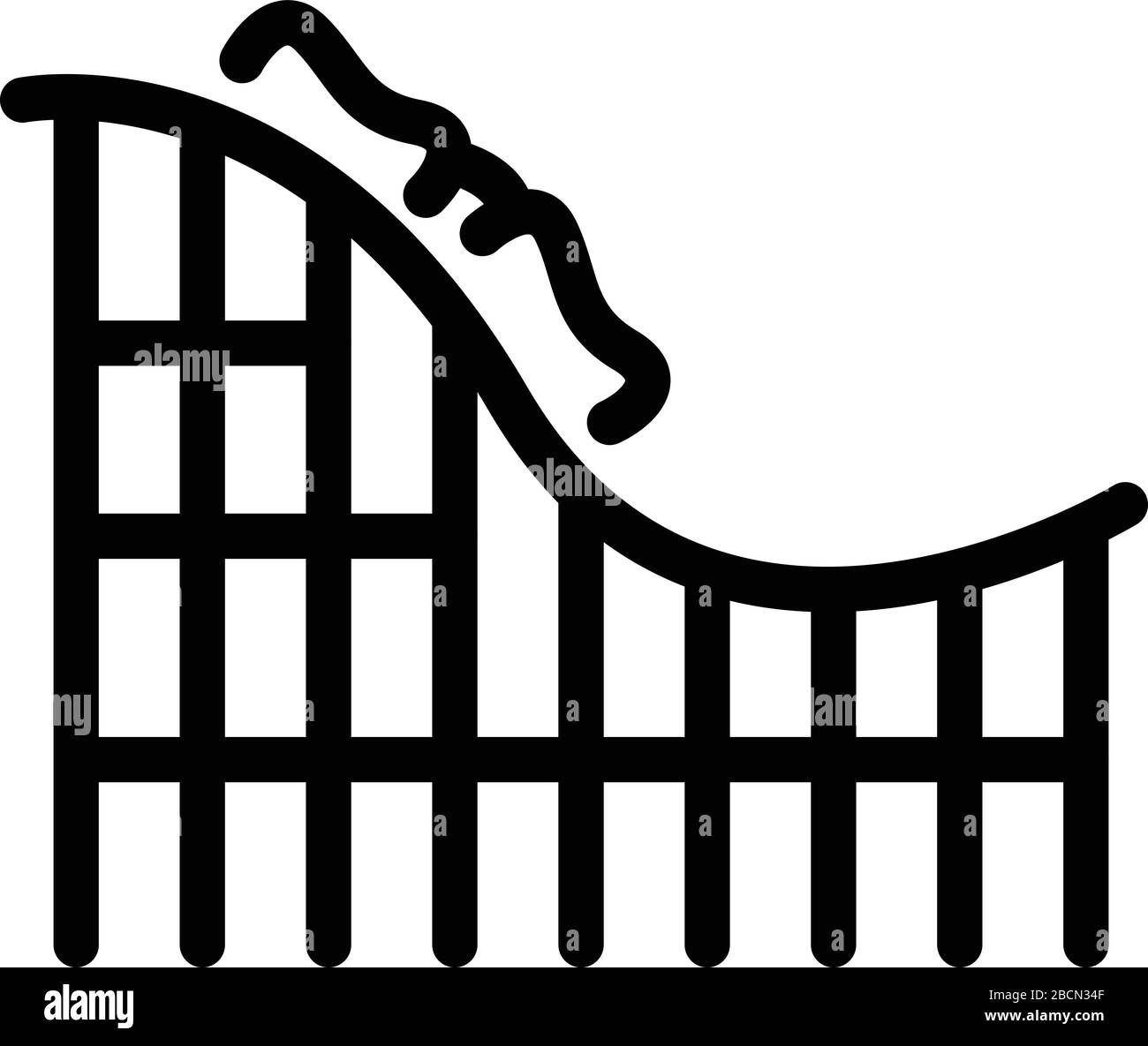 Ride roller coaster icon, outline style Stock Vector Image & Art - Alamy
