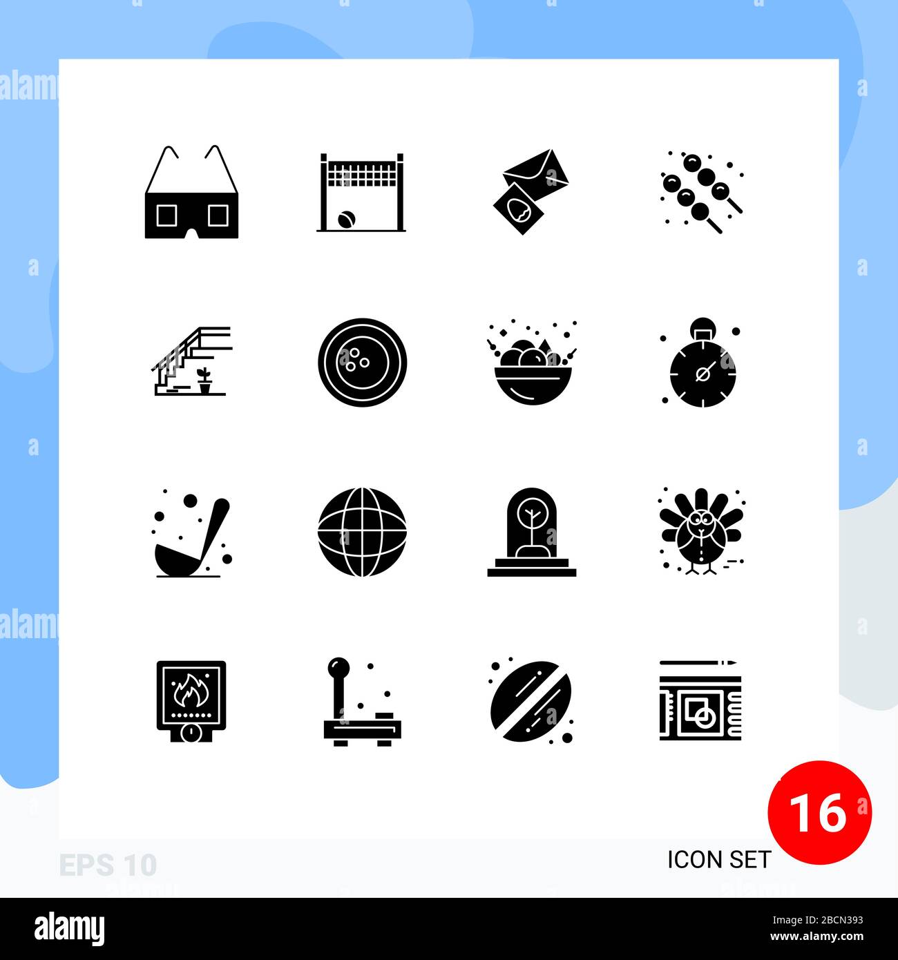 Set of 16 Modern UI Icons Symbols Signs for stage, upstairs, mail ...