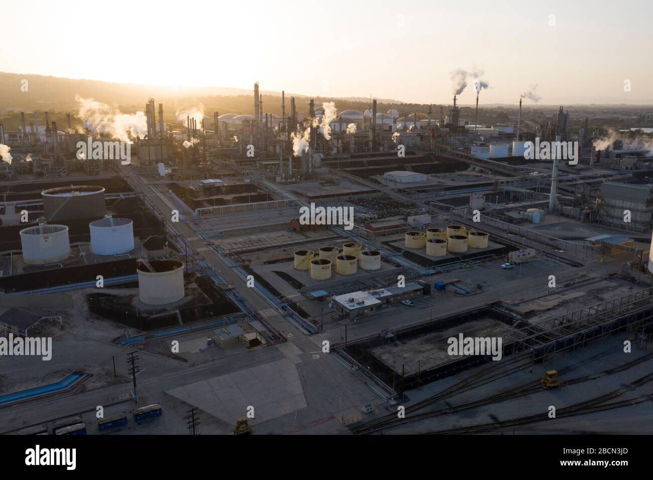 Aerial view of oil refinery Stock Photo - Alamy