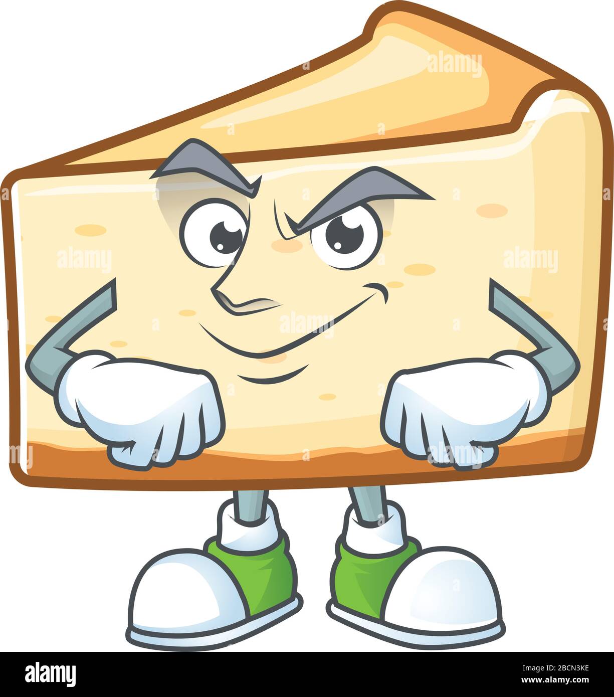 Cheese cake mascot design style with grinning face Stock Vector Image ...