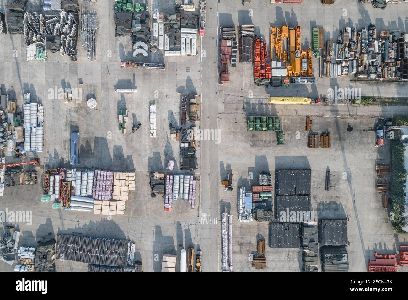 aerial view of raw industrial material in cargo port Stock Photo - Alamy