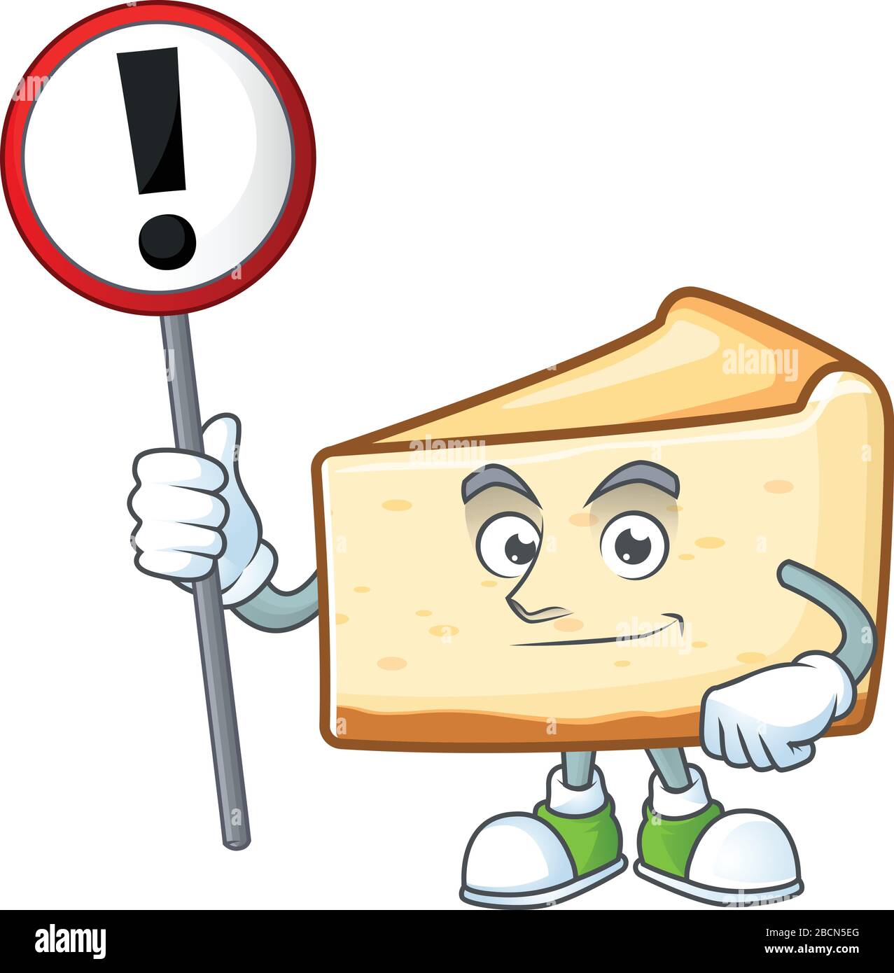 A picture of cheese cake cartoon character concept holding a sign Stock ...