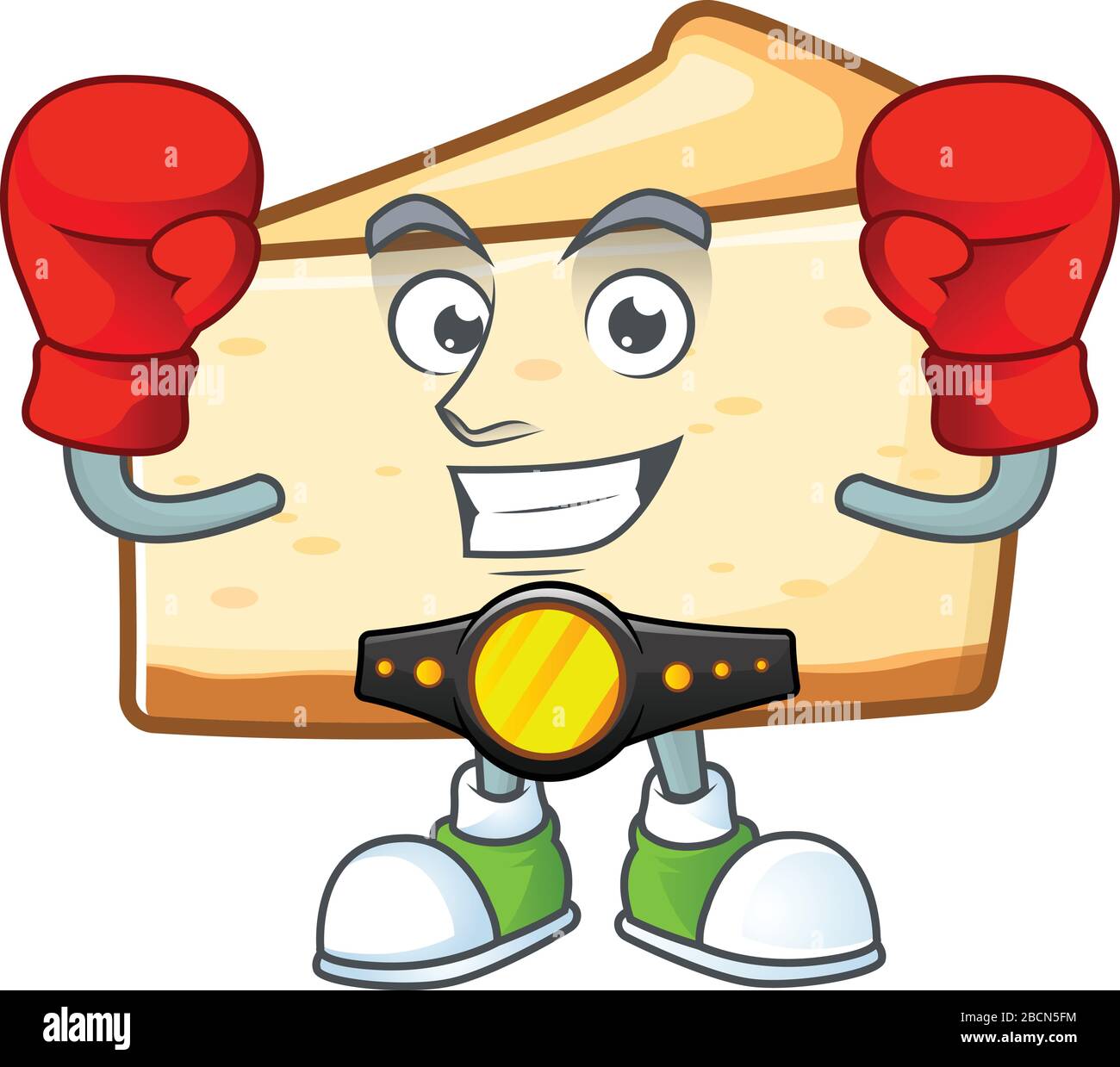 A sporty cheese cake boxing athlete cartoon mascot design style Stock ...