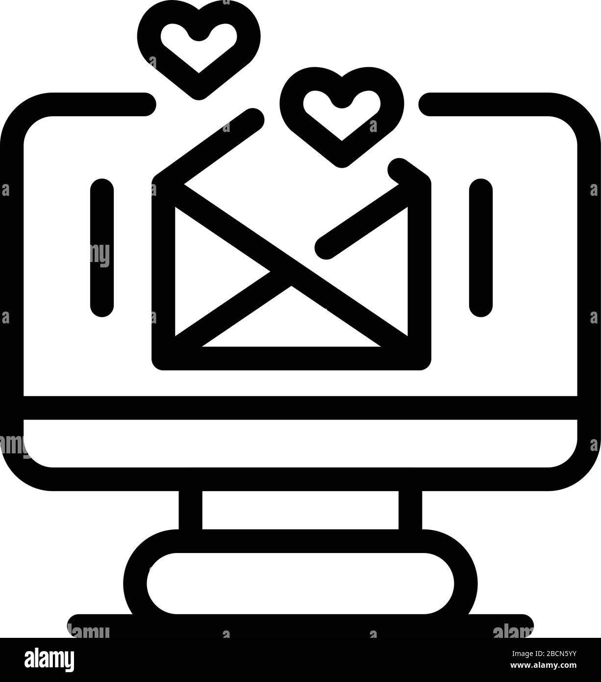 Love mail letter icon, outline style Stock Vector Image & Art - Alamy