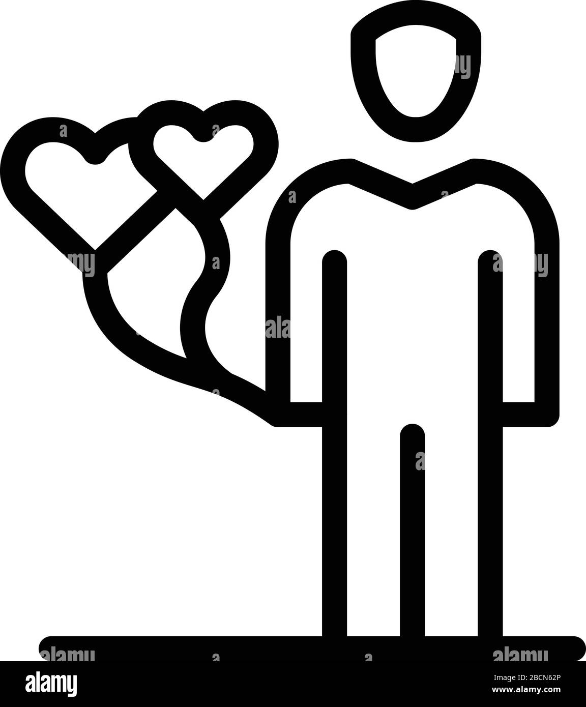 Man hearts balloons icon, outline style Stock Vector Image & Art - Alamy
