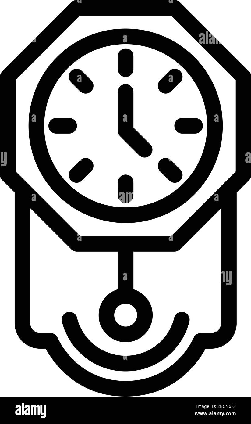 Pendulum Clock Icon Outline Style Stock Vector Image And Art Alamy