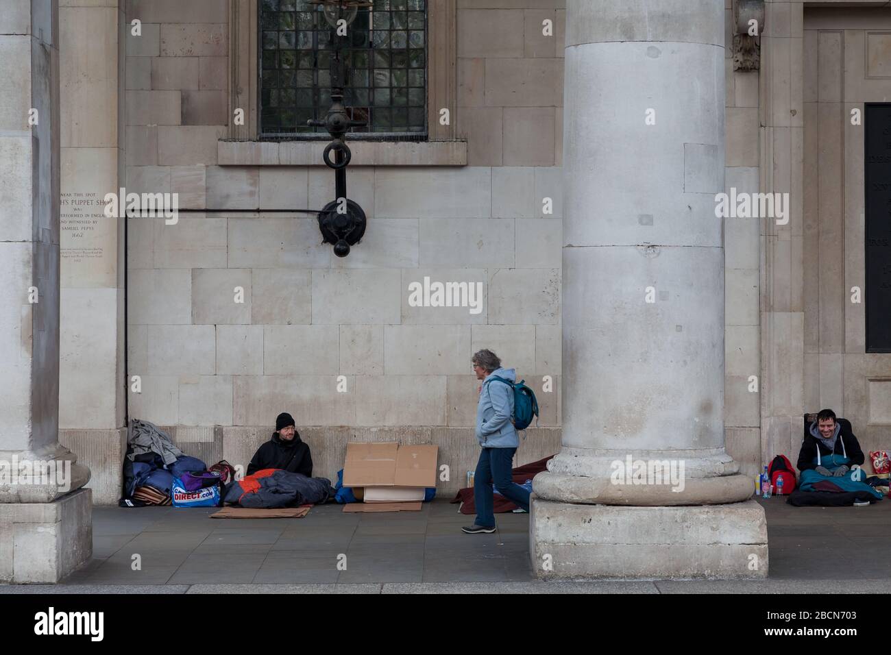 Homeless Young Men Sleeping Rough In Covent Garden London Uk Friday