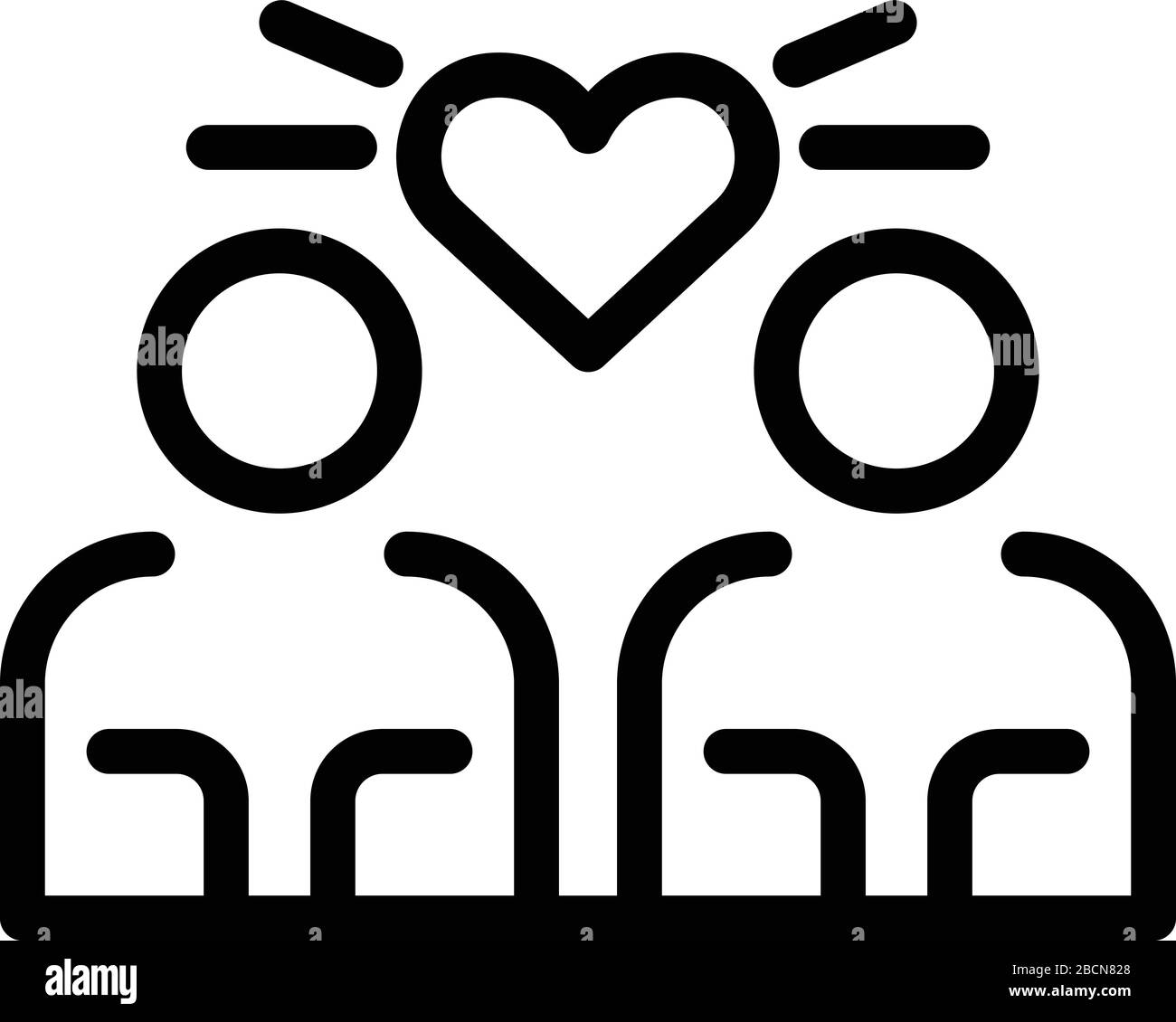 Couple affection icon, outline style Stock Vector Image & Art - Alamy
