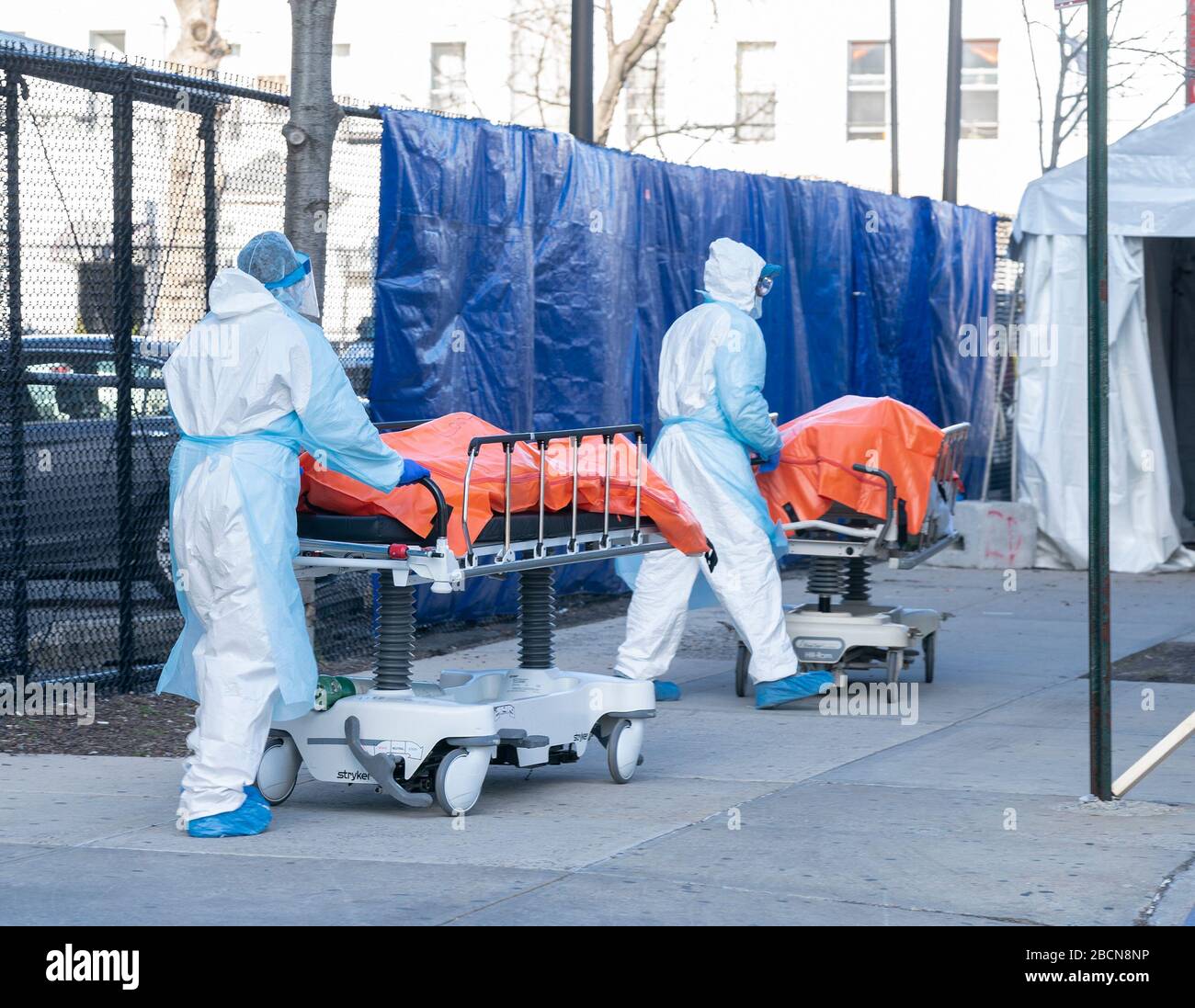 New York, United States. 04th Apr, 2020. Body of deceased patient in ...