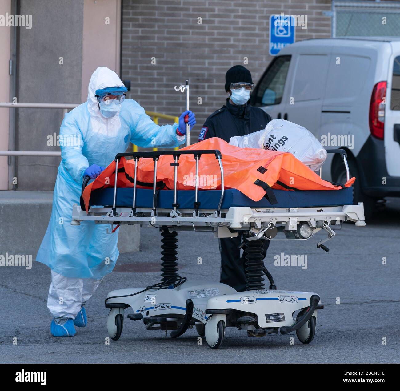 New York, United States. 04th Apr, 2020. Body of deceased patient in ...