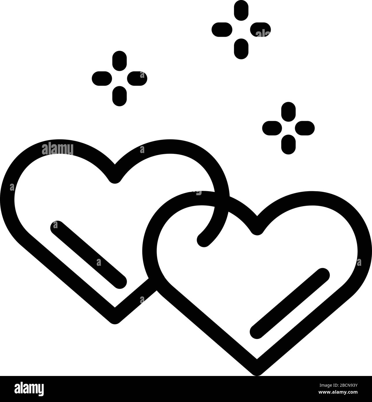 Hearts love affection icon, outline style Stock Vector Image & Art - Alamy