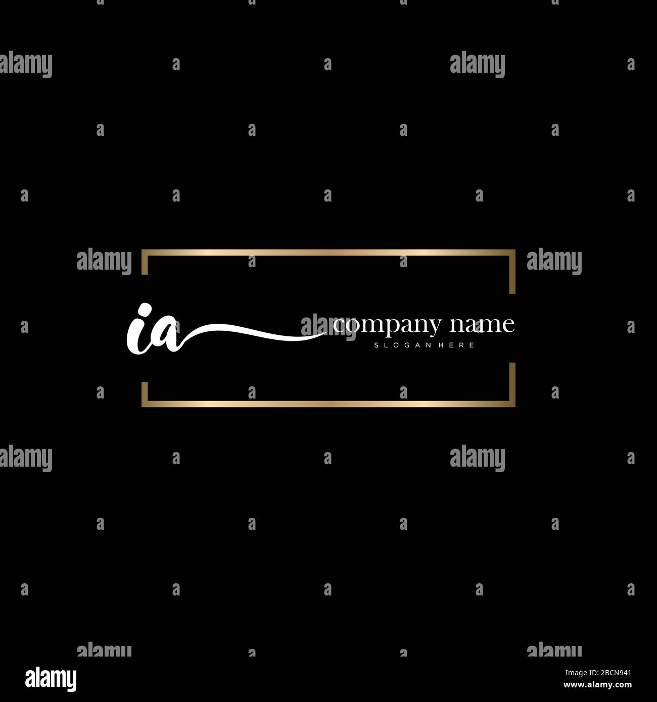 IA Initial Letter handwriting logo hand drawn template vector, logo for ...