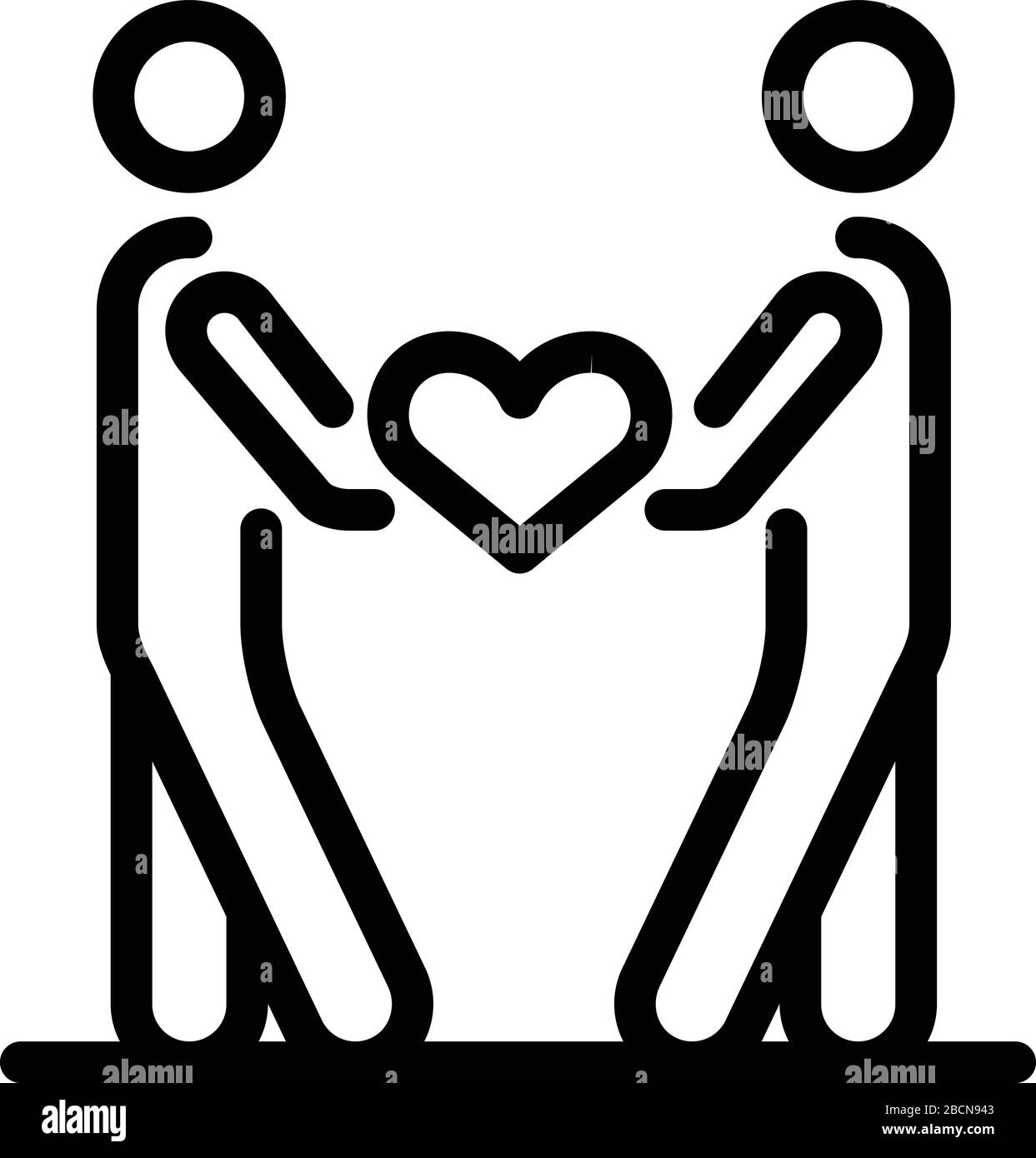 Couple love friendship icon, outline style Stock Vector Image & Art - Alamy