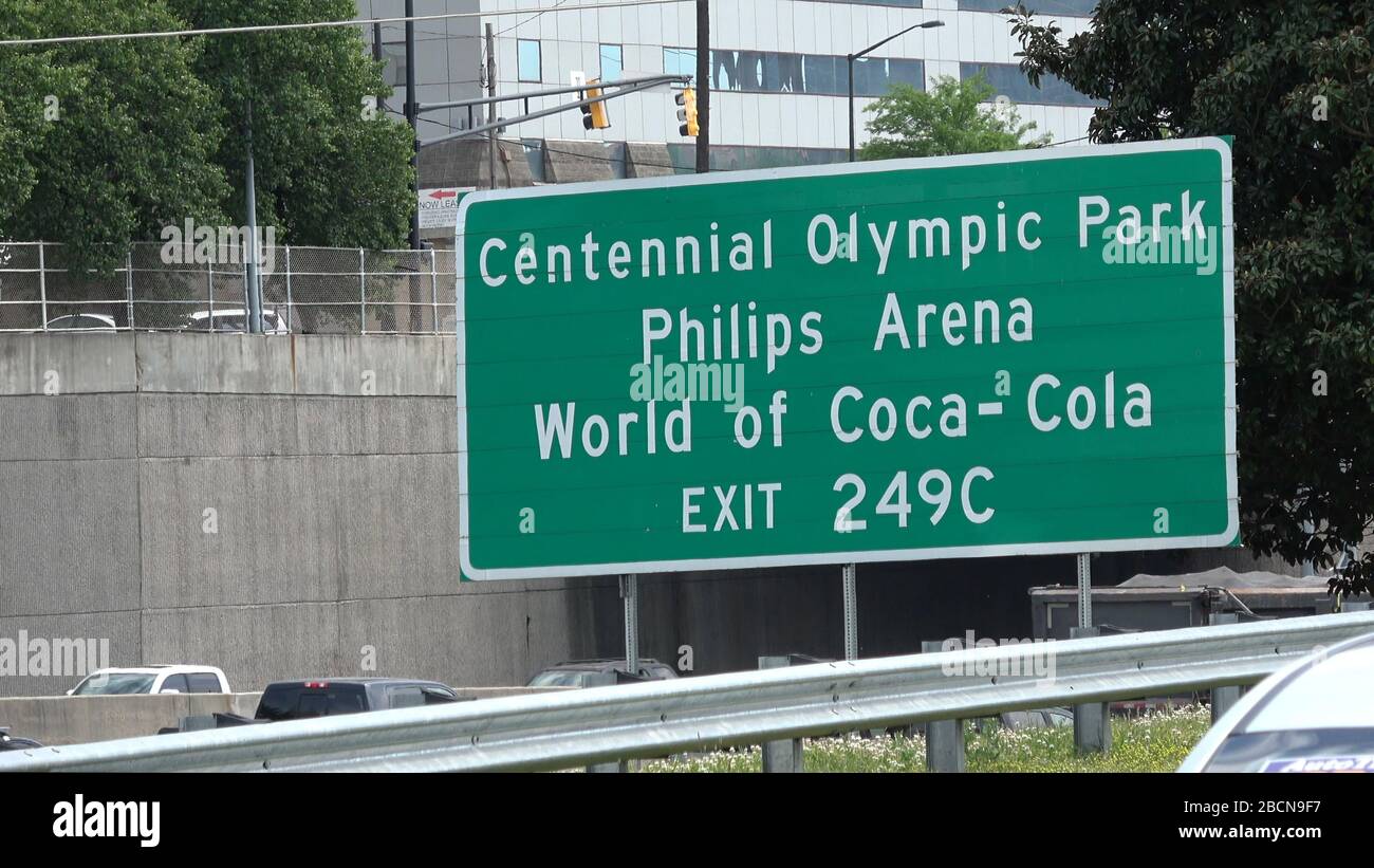 Highway Exit Centennial Olympic Park and World of Coca-Cola - ATLANTA ...
