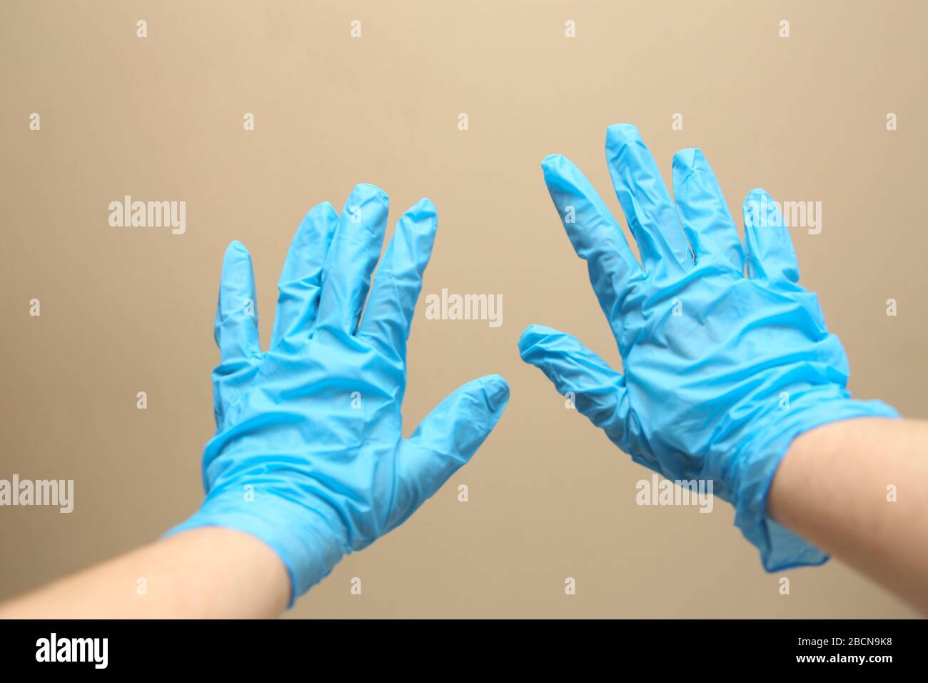 Close-up of Hands Wearing Medical Gloves. Doctor/Nurse View Stock Photo ...