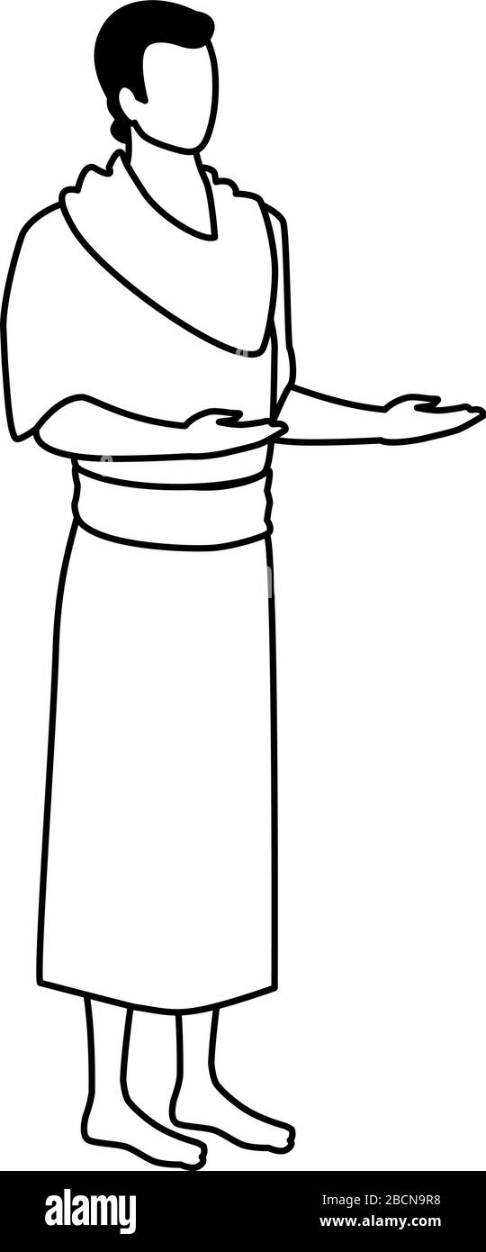 man pilgrim hajj standing on white background vector illustration ...