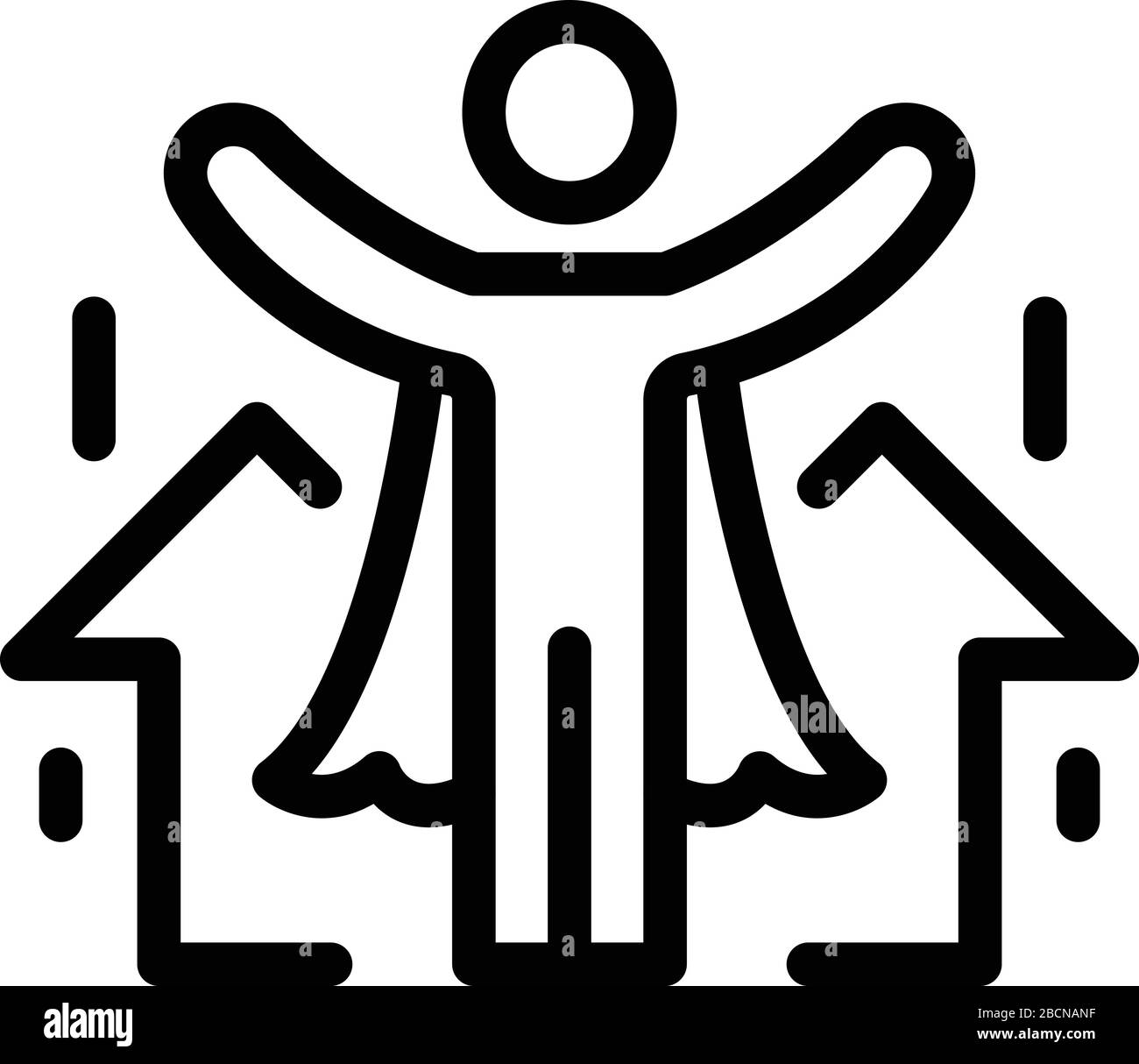 Superhero flying outline Cut Out Stock Images & Pictures - Alamy