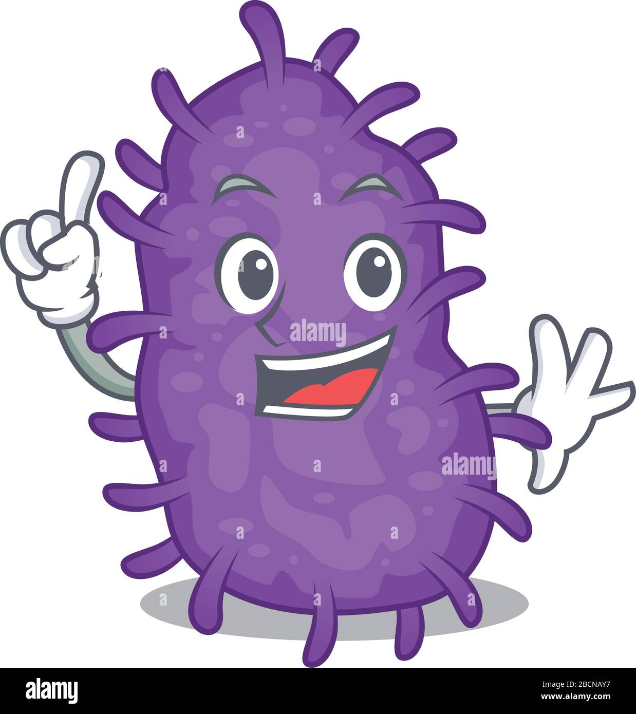 Bacteria bacilli mascot character design with one finger gesture Stock ...