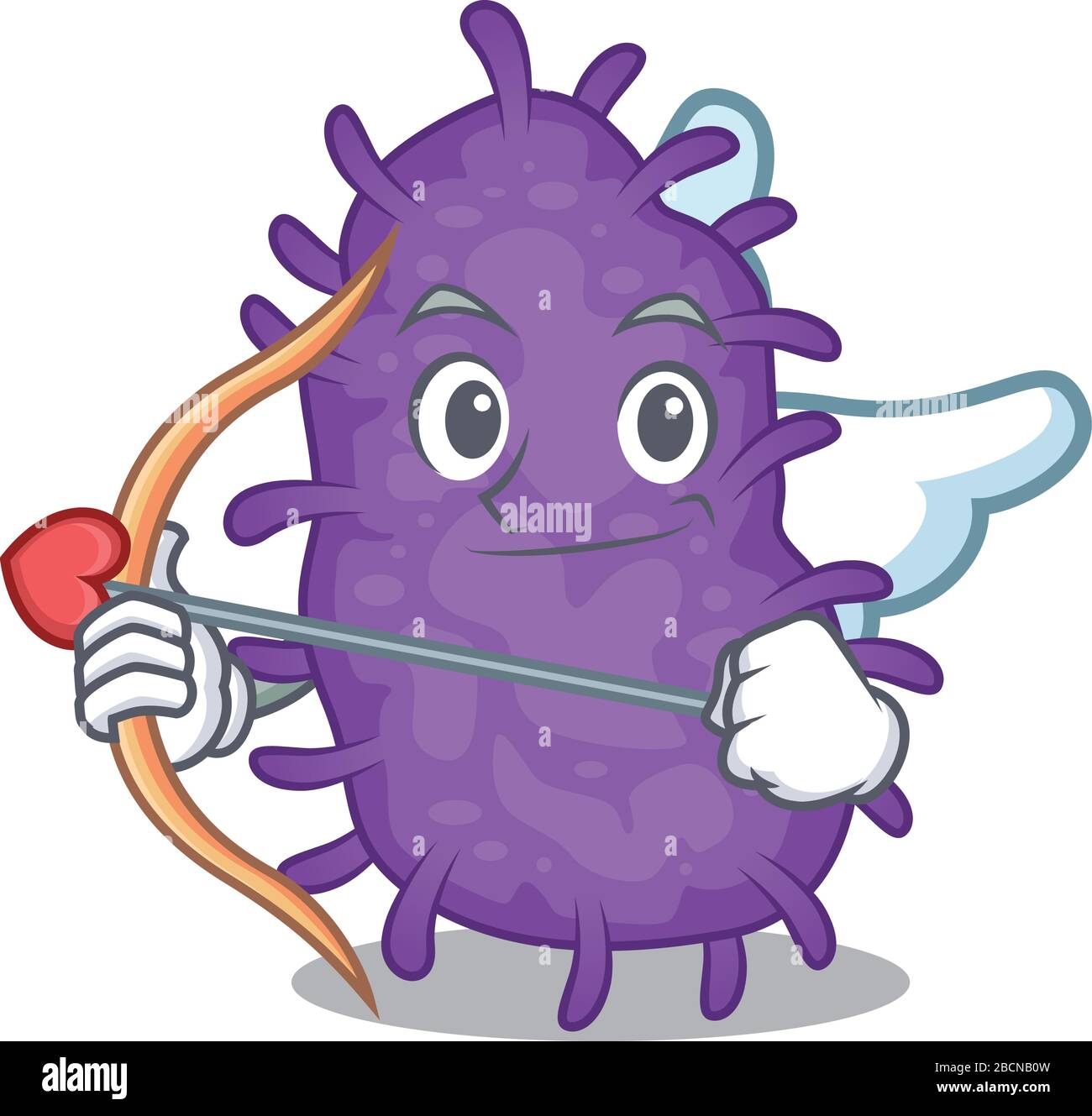 Bacteria bacilli in cupid cartoon character with arrow and wings Stock ...