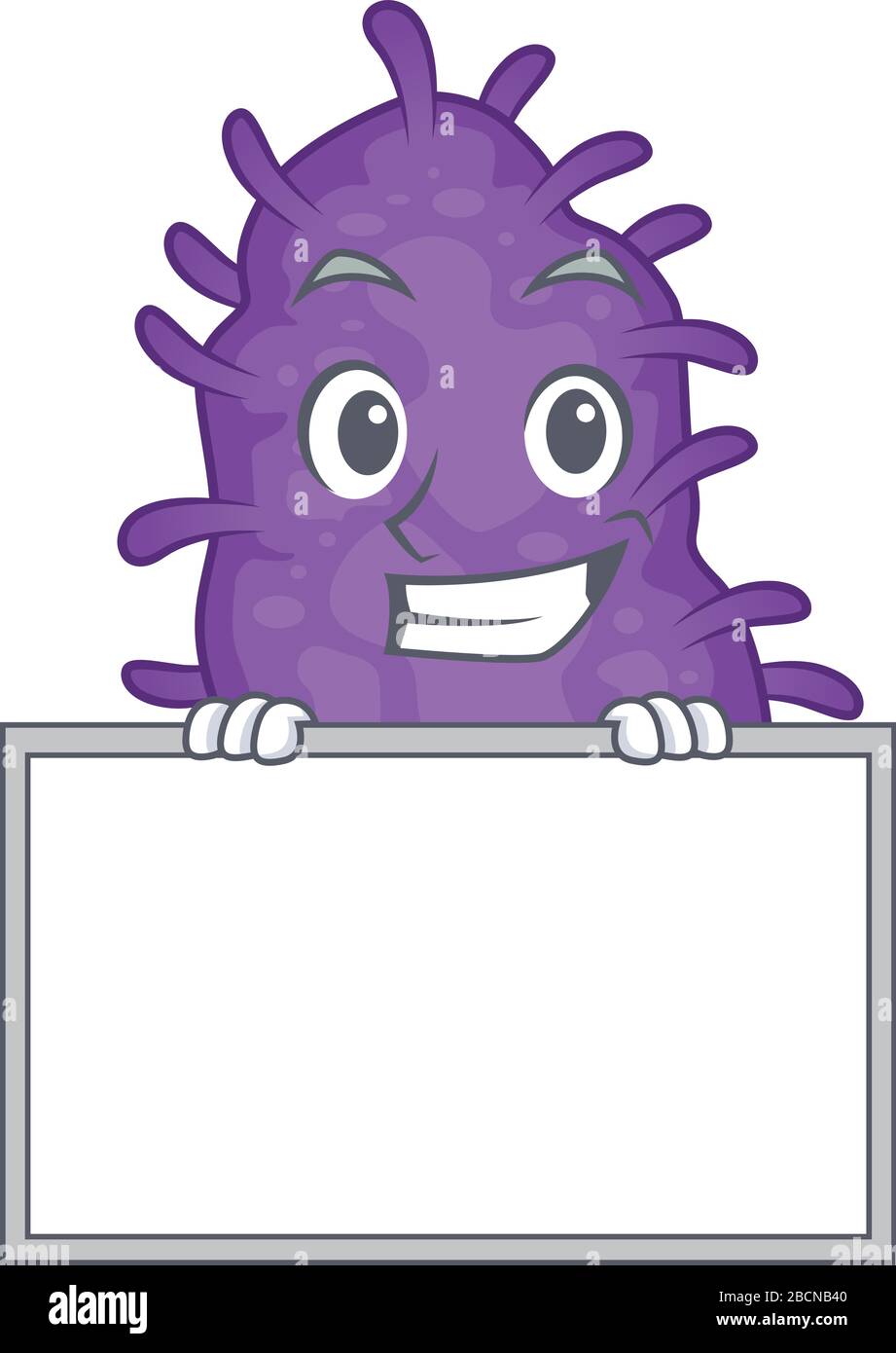 Smiling bacteria bacilli cartoon design style has a board Stock Vector ...