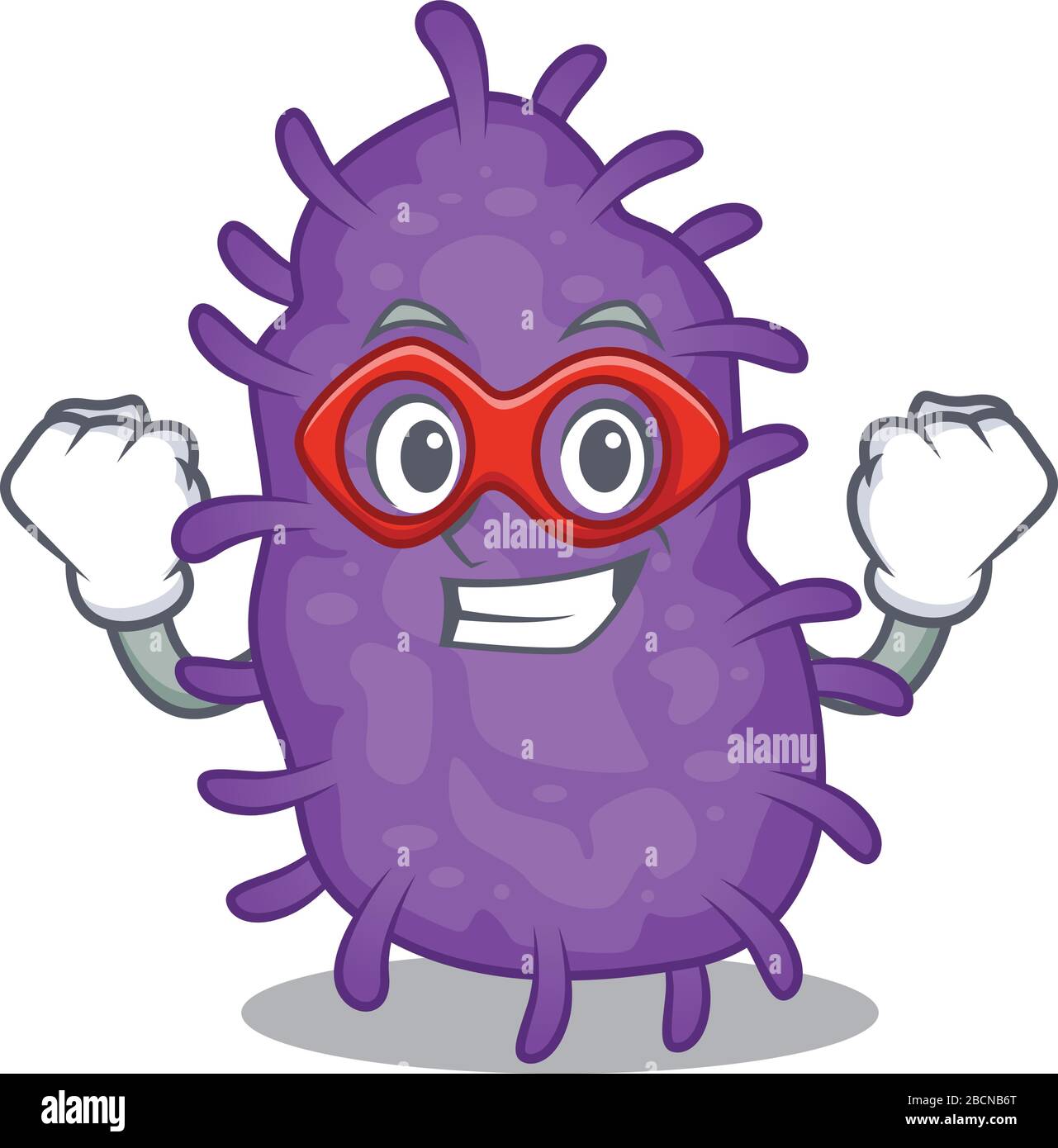 A cartoon character of bacteria bacilli performed as a Super hero Stock ...