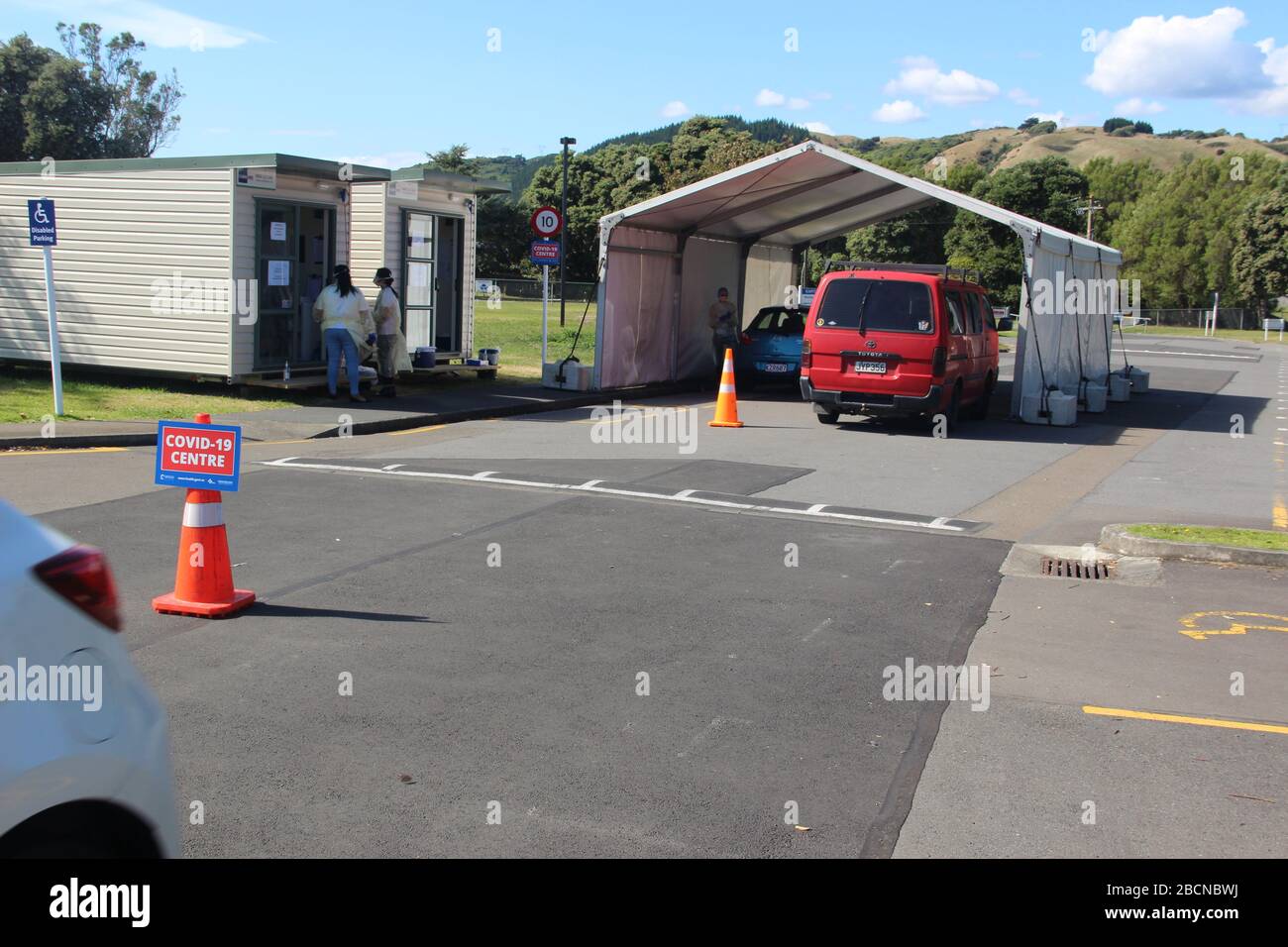 Corvid-19 virus testing site Stock Photo - Alamy