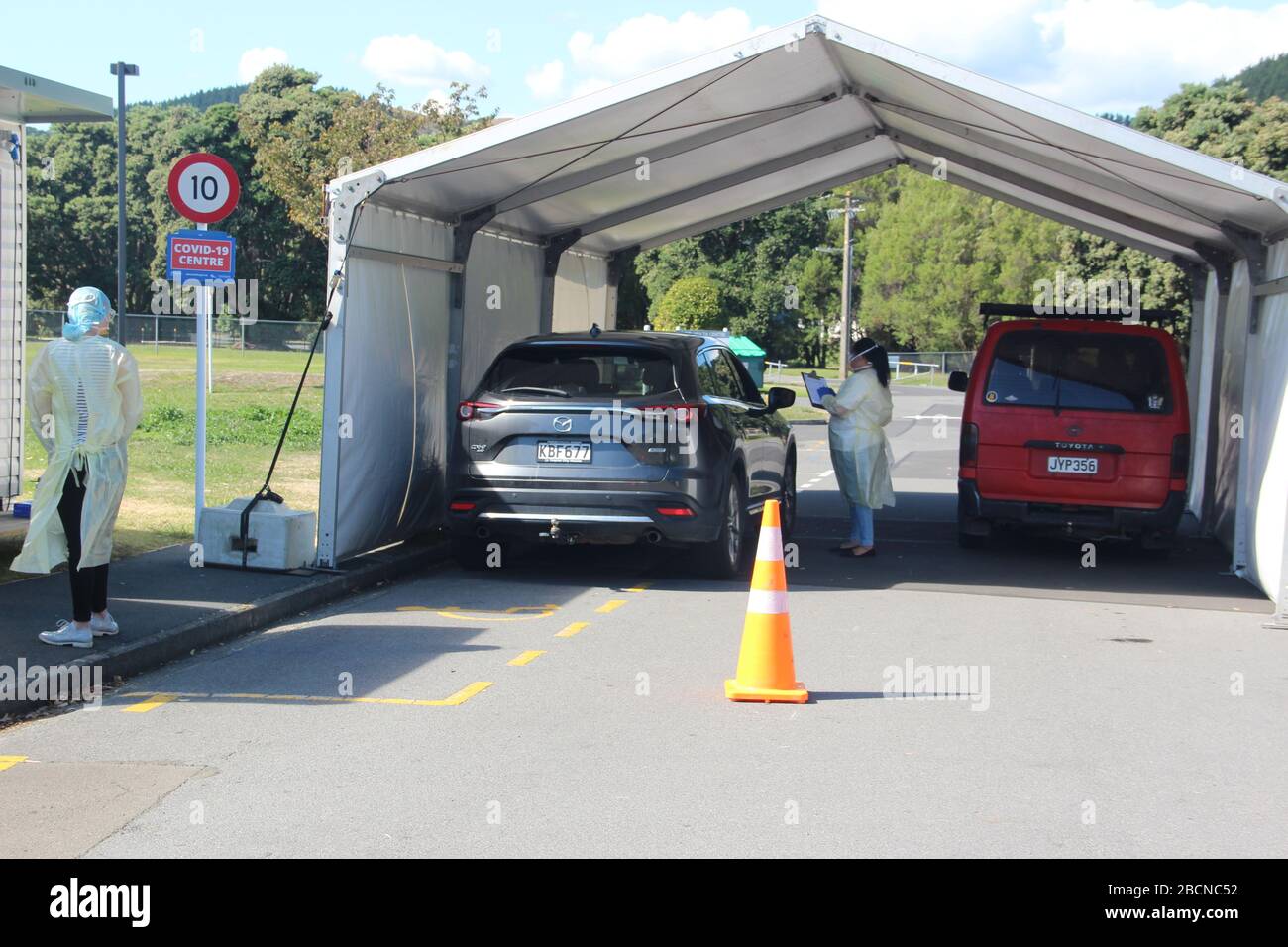 Corvid-19 virus testing site Stock Photo - Alamy