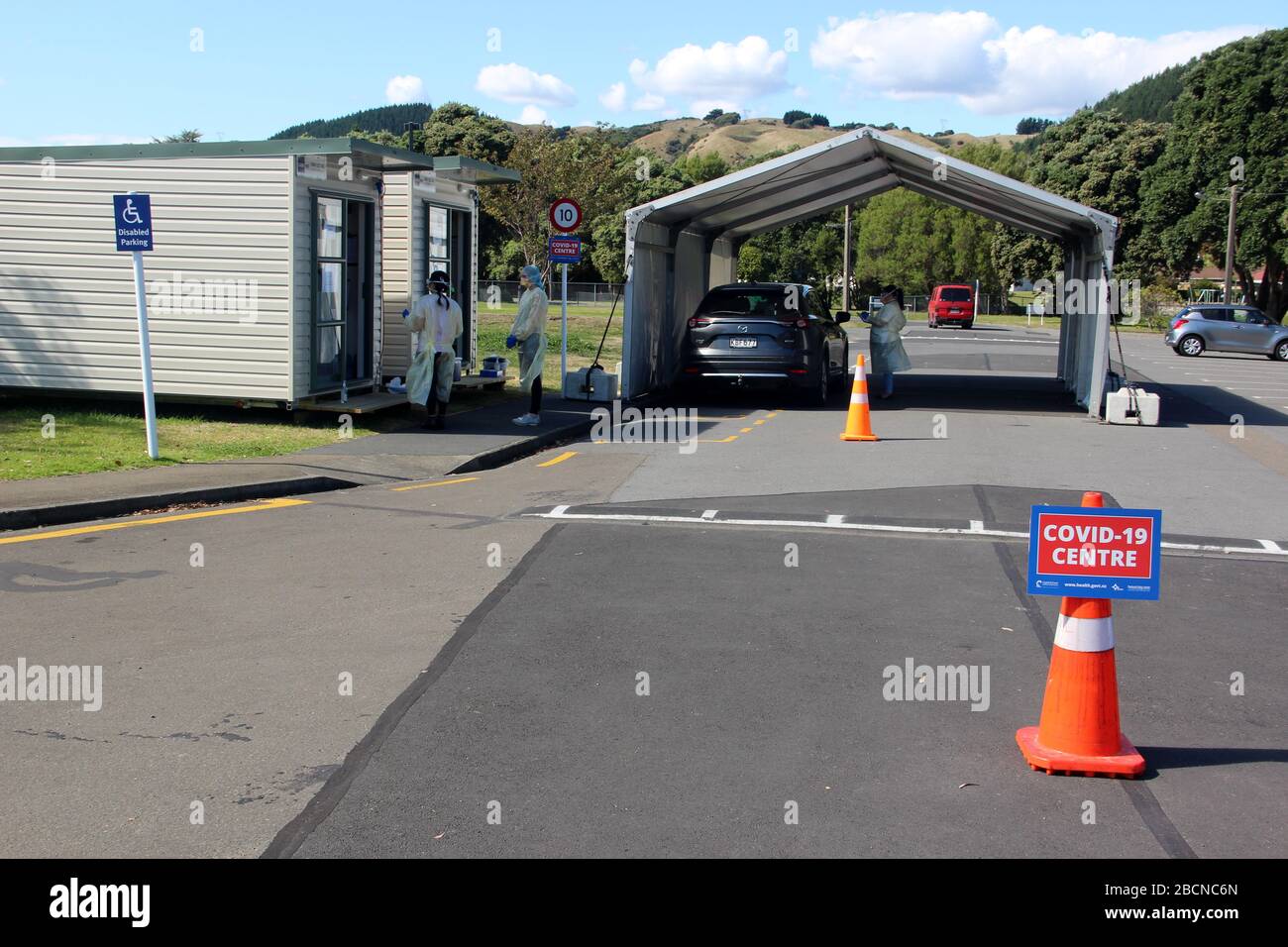 Corvid-19 virus testing site Stock Photo - Alamy