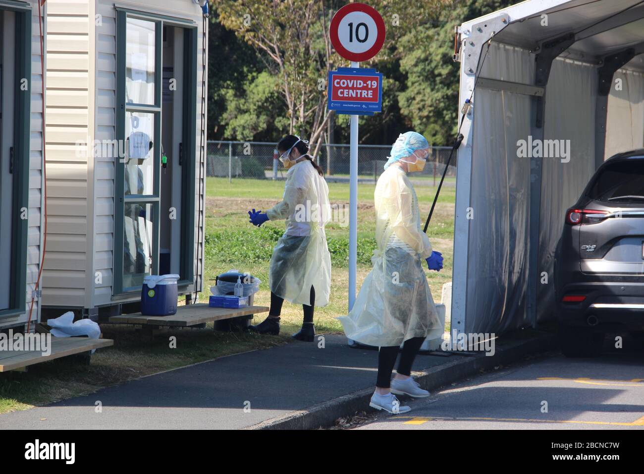 Corvid-19 virus testing site Stock Photo - Alamy