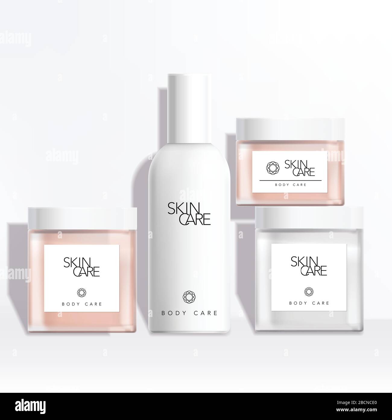 Vector Body Scrub / Healthcare Jar and Body Care Set in White ...