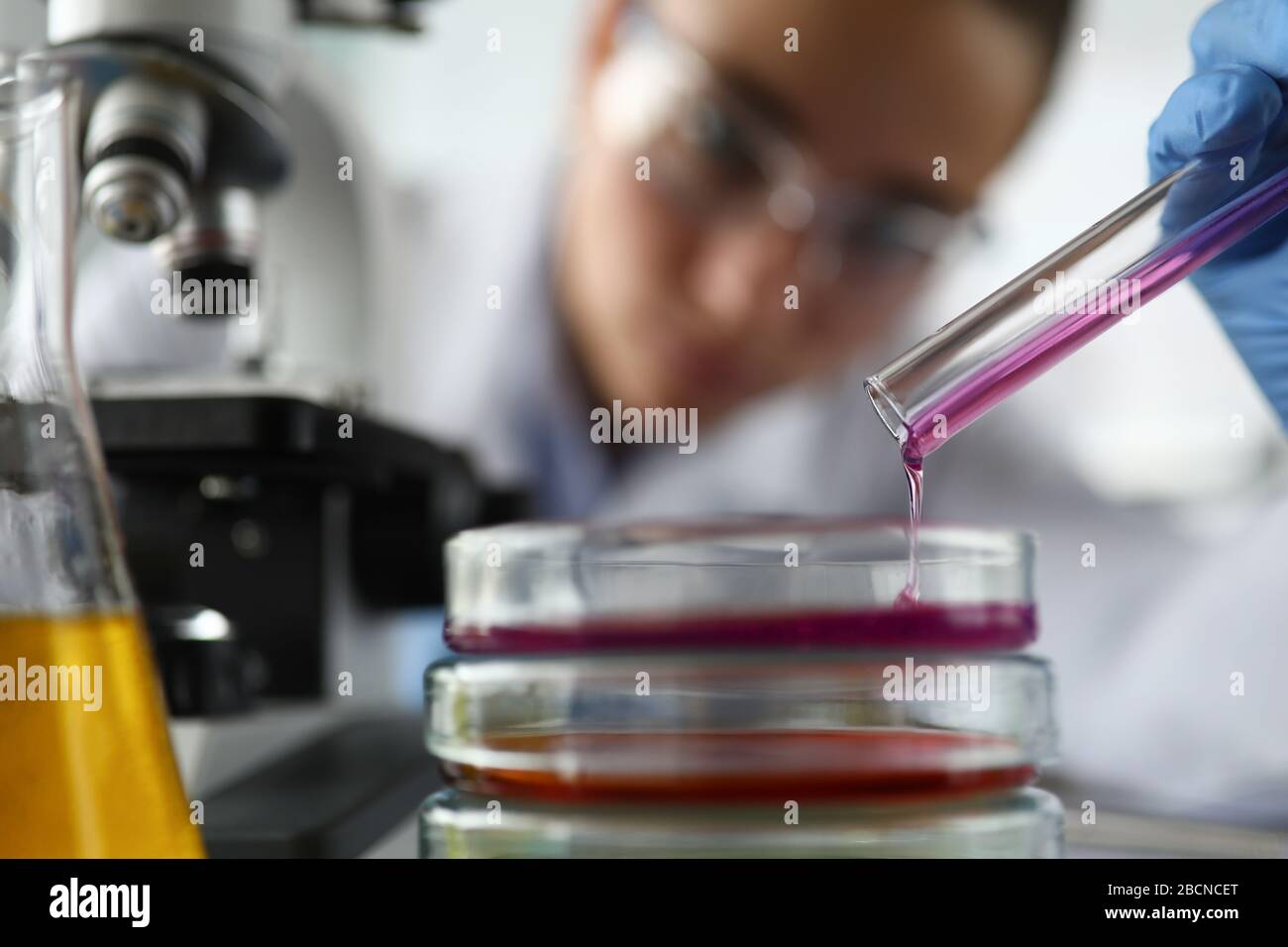 Chemical analysing of sample Stock Photo - Alamy