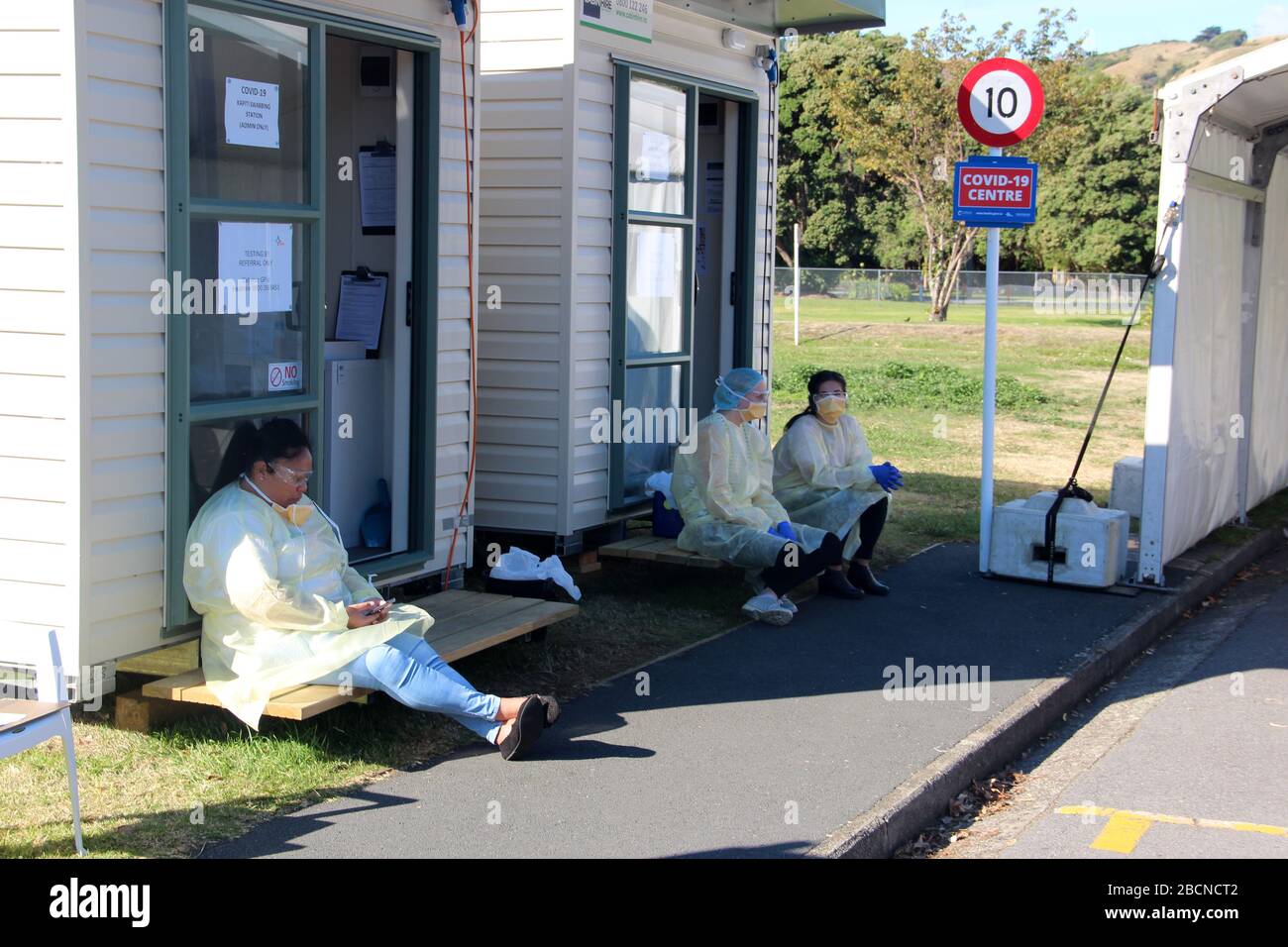Corvid-19 virus testing site Stock Photo - Alamy