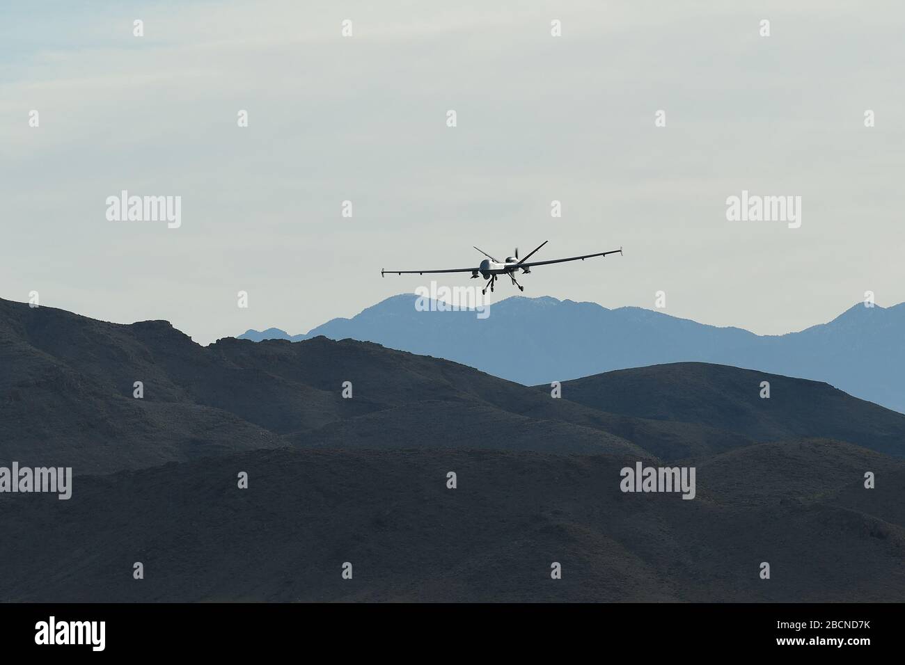 The MQ-9 Reaper flies a sunrise training mission over Creech Air Force ...